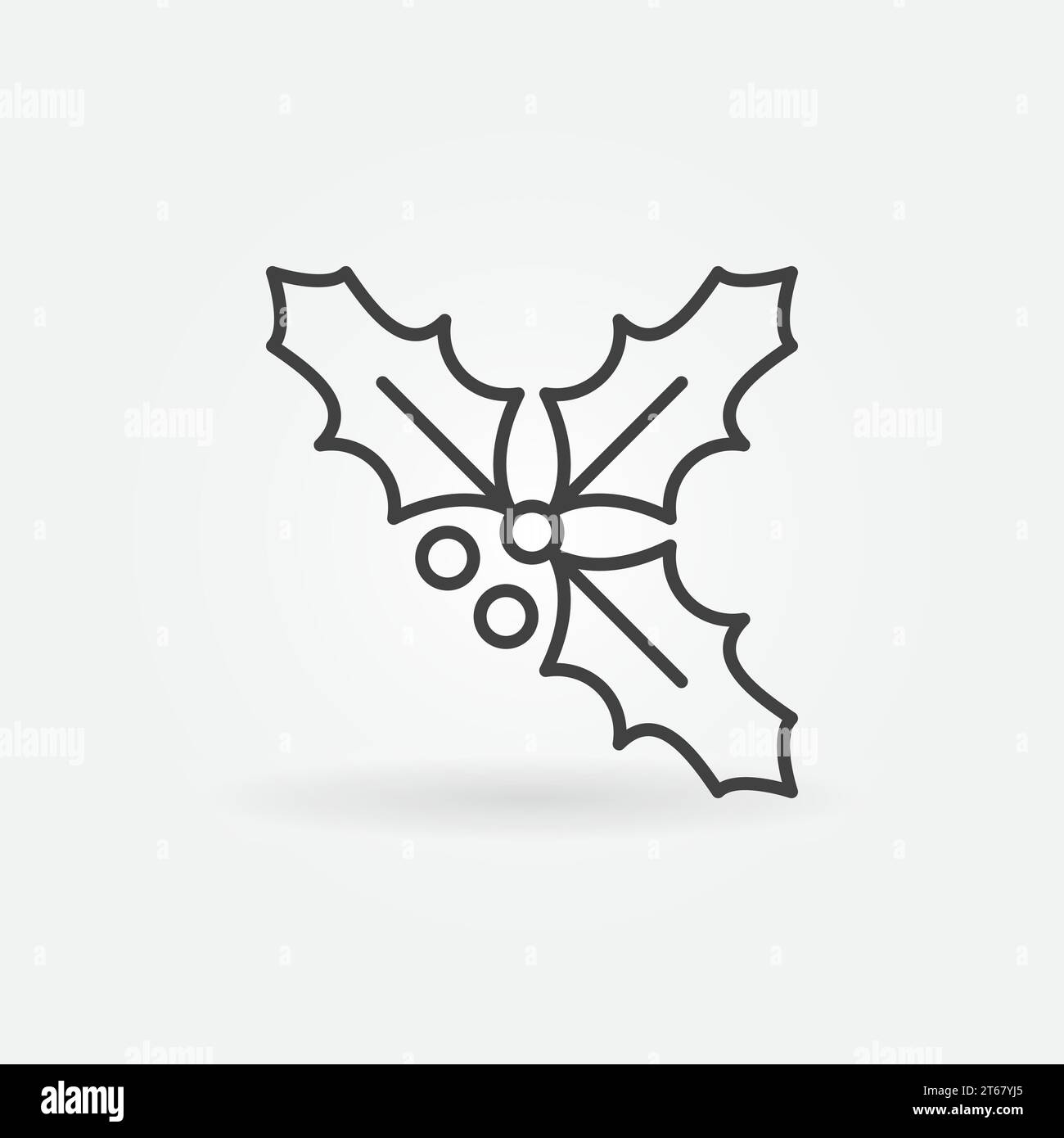 Holly berry outline icon. Vector Christmas concept symbol in thin line ...