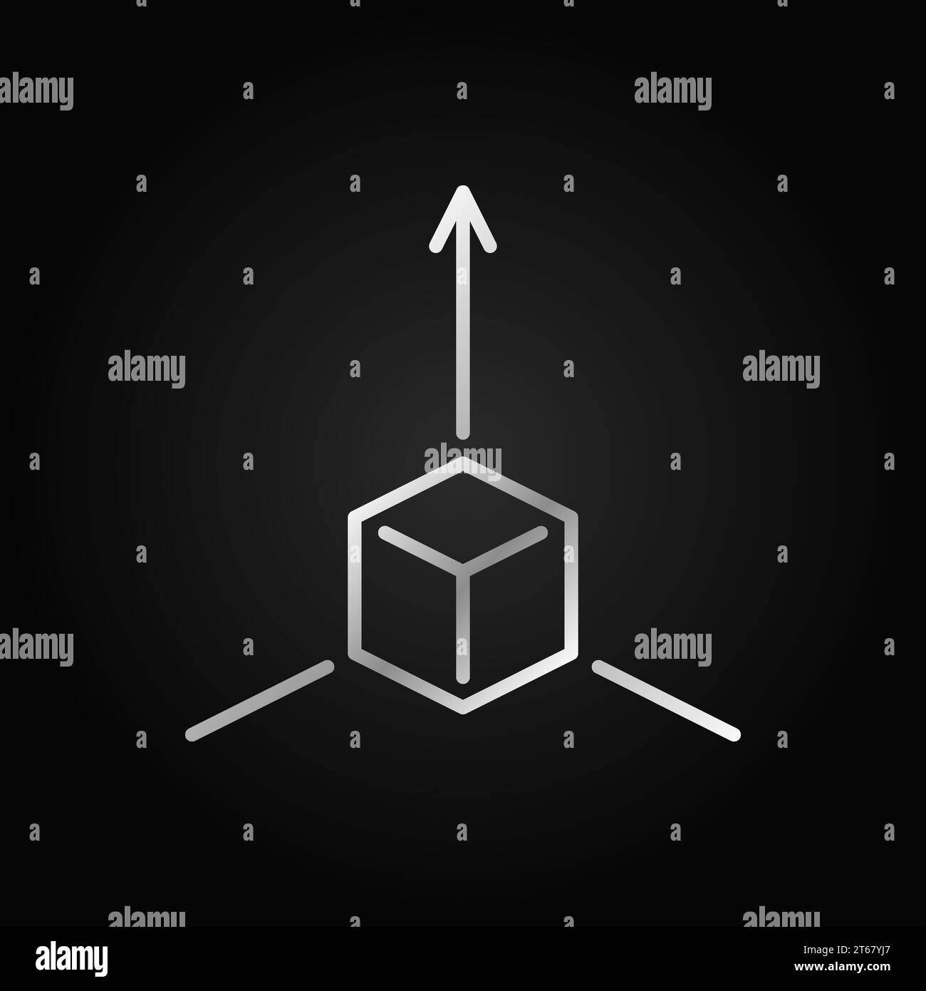 Augmented Reality cube concept silver icon or symbol in thin line style ... Augmented Reality cube concept silver icon or symbol in thin line style ...