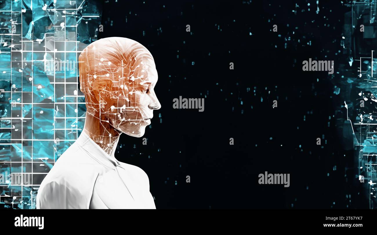 illustration about human and artificial intelligence interaction Stock ...