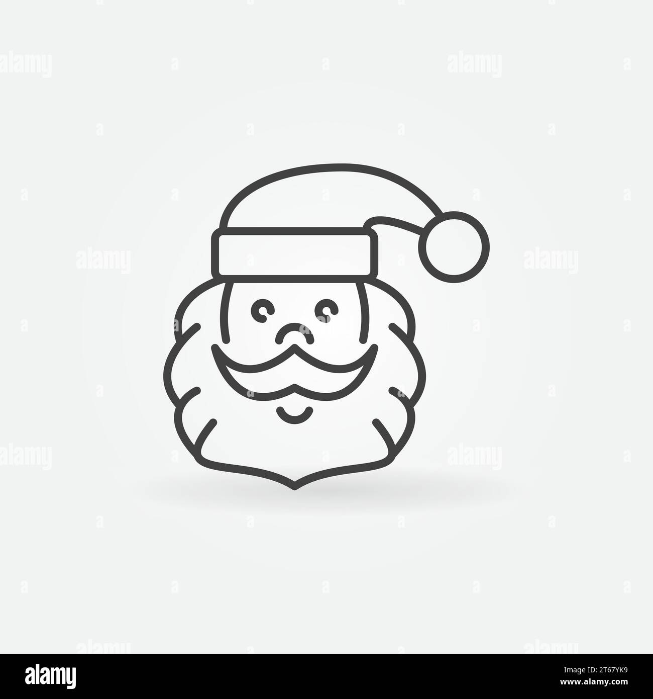 Santa Claus outline icon. Vector santa face concept symbol in thin line ...