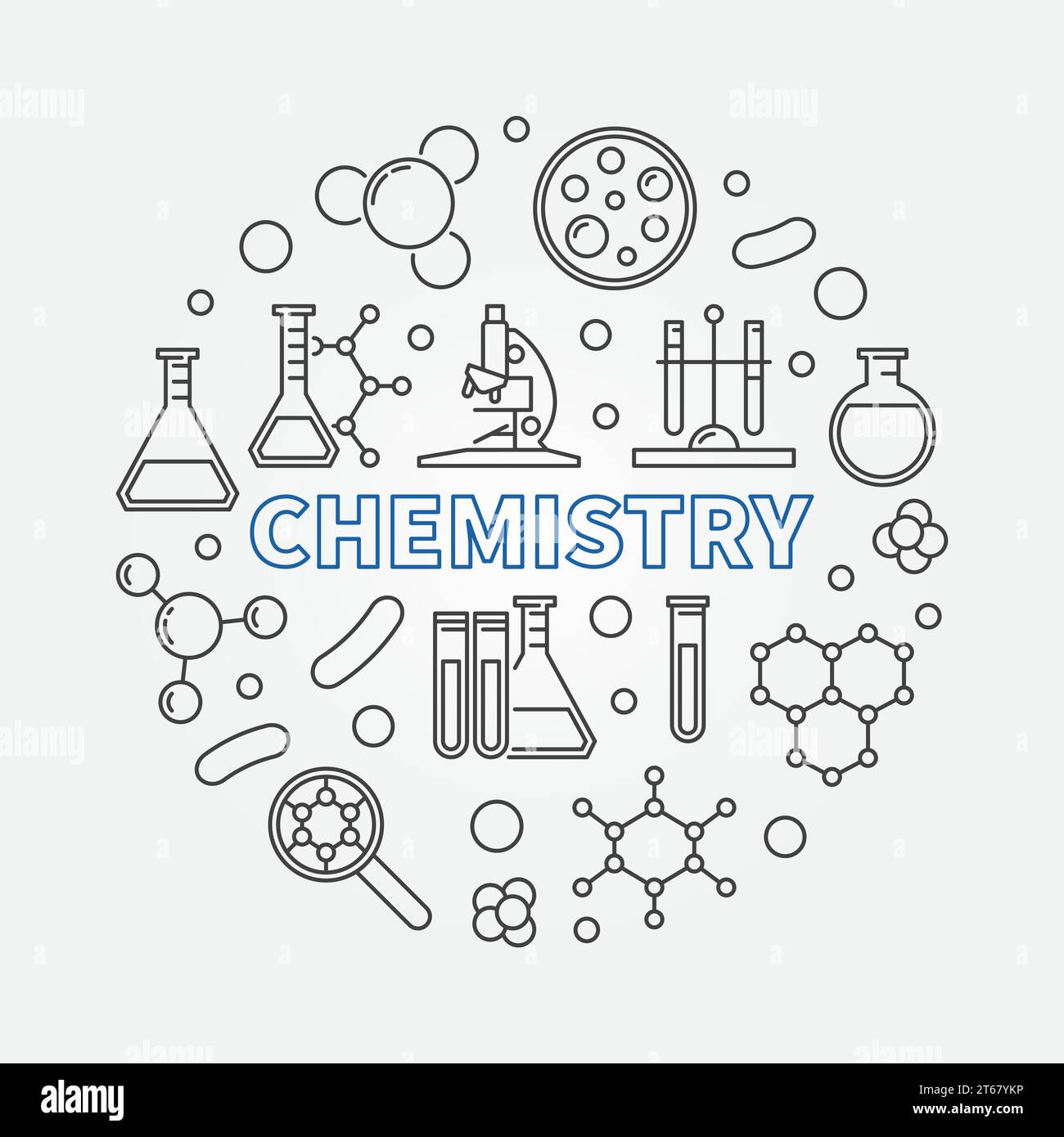 Chemistry vector round concept education and science illustration in ...