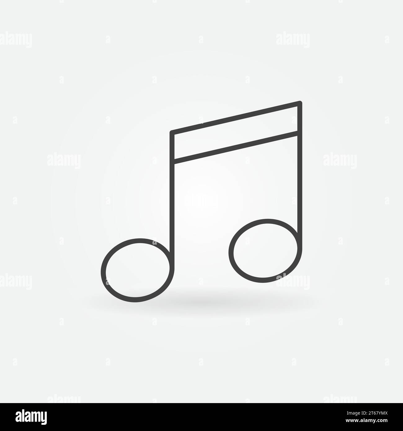 Music note vector simple icon or logo element in thin line style Stock ...