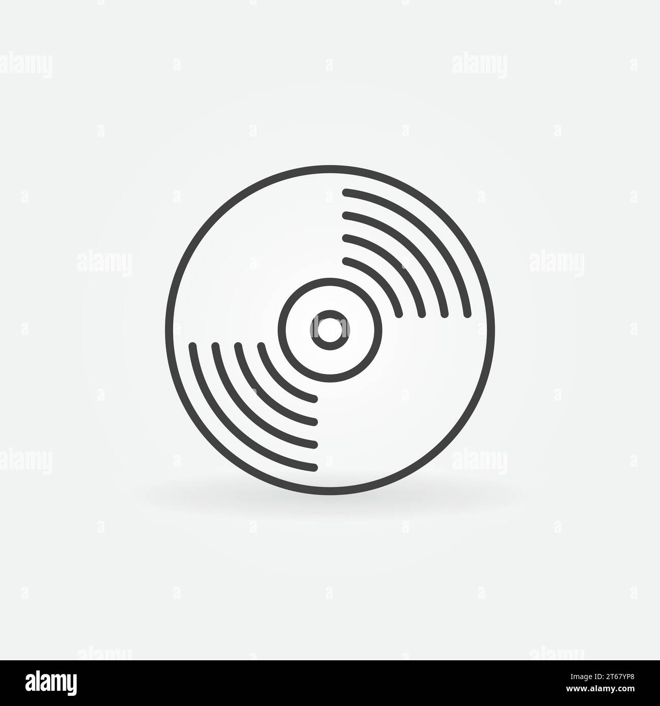 Vinyl record vector concept icon or design element in thin line style ...