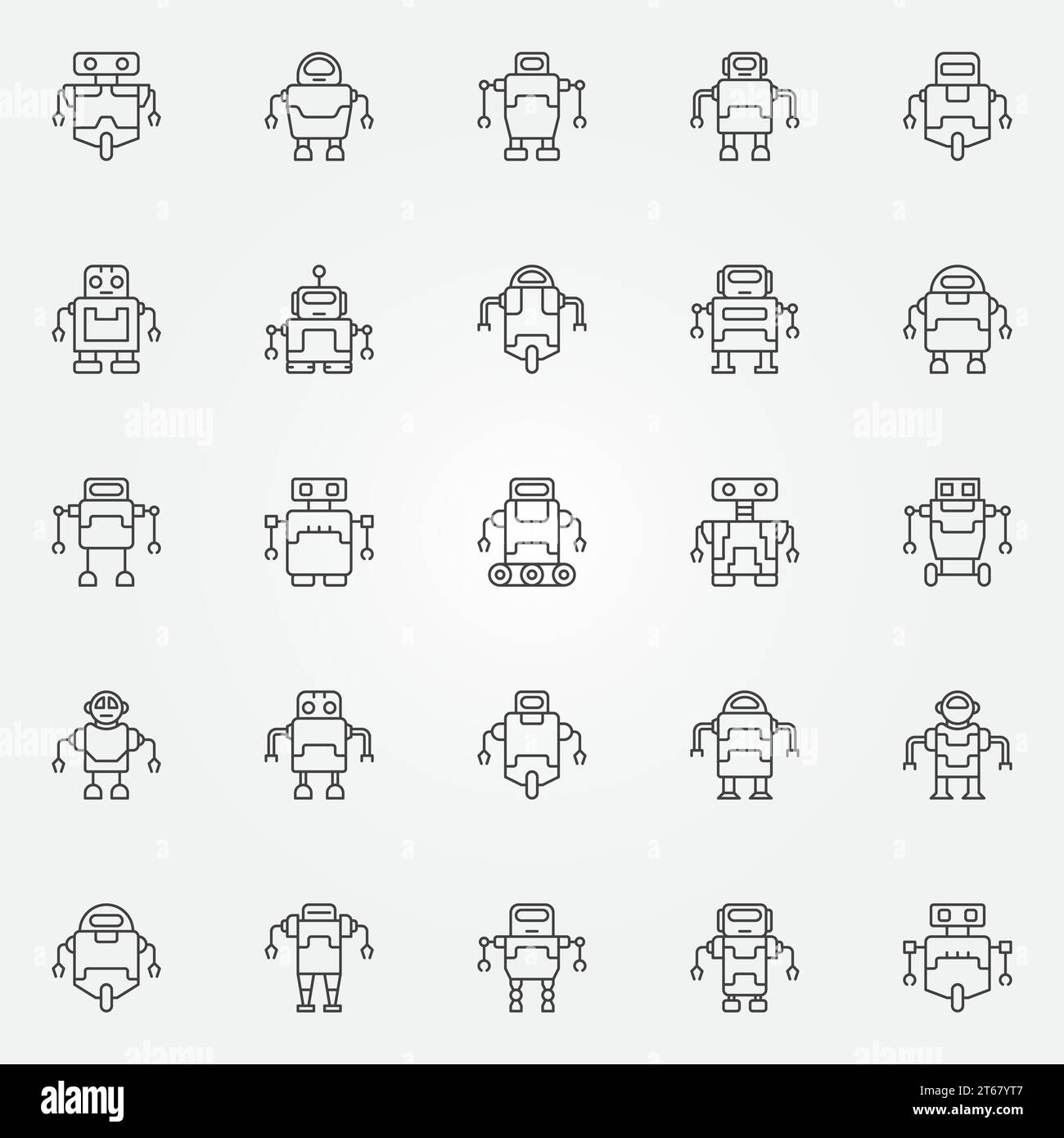 Robot icons set. Vector robots concept symbols or design elements in ...