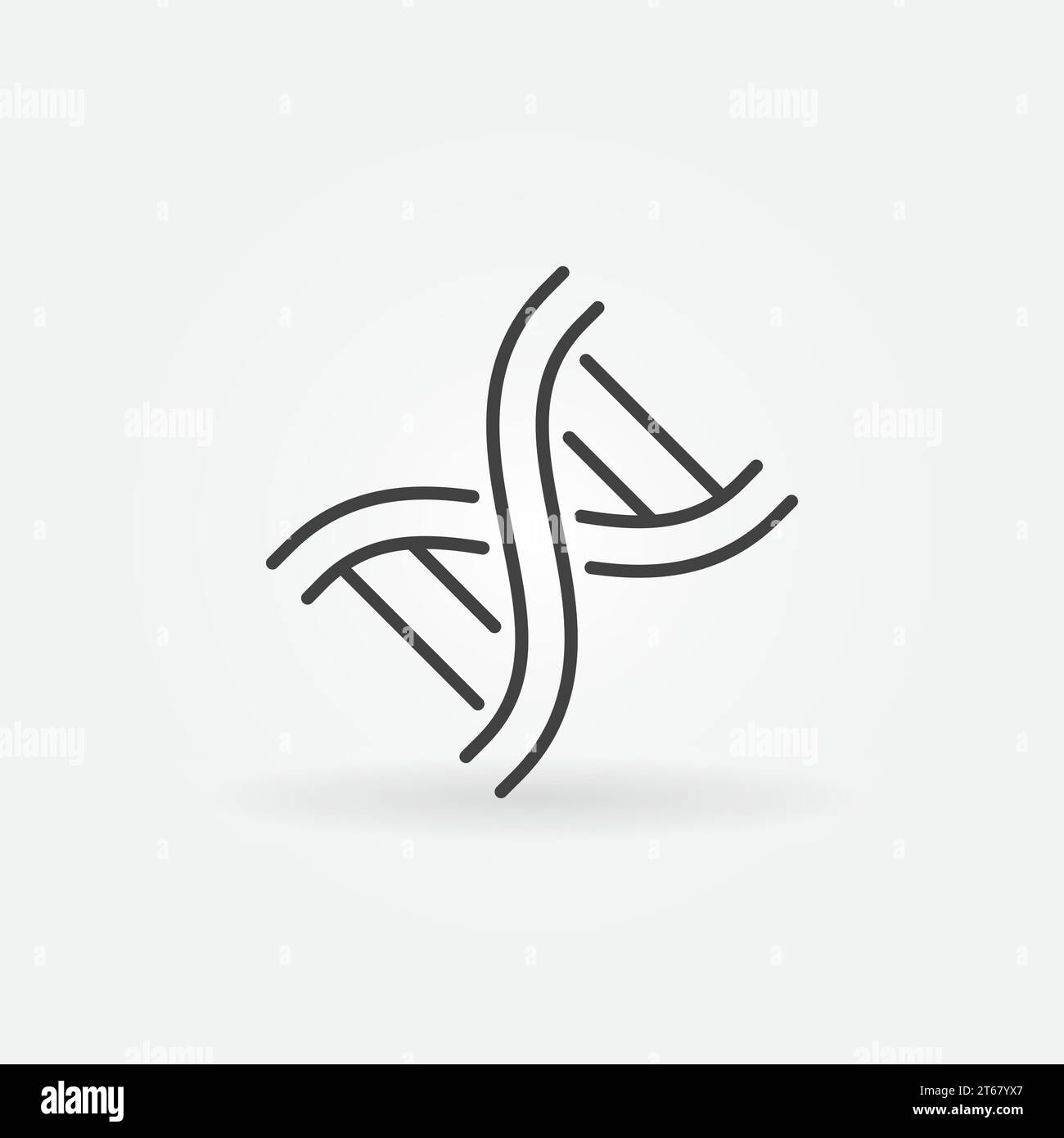 Vector DNA icon or design element in outline style Stock Vector Image ...