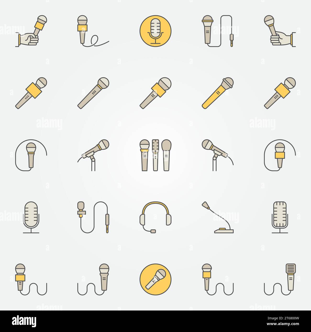 Microphone colorful icons set - vector creative symbols or logo ...