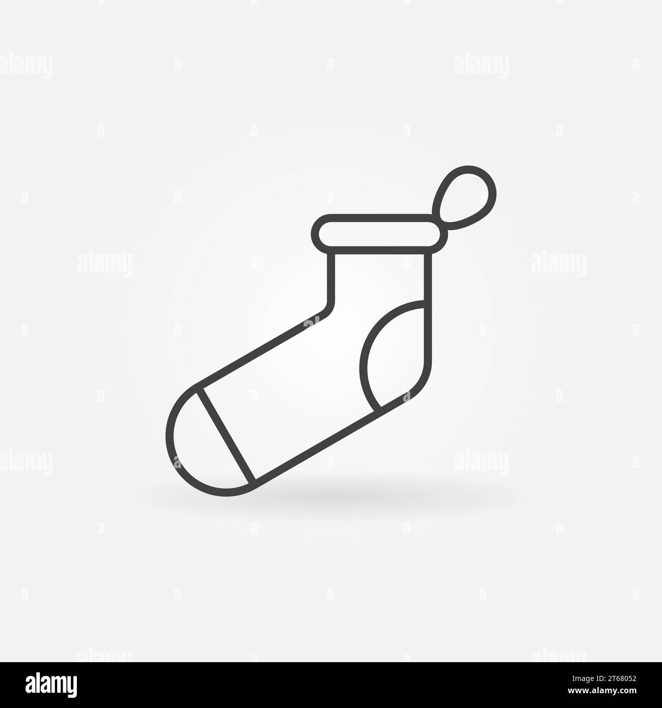 Christmas stocking vector concept icon or symbol in thin line style ...