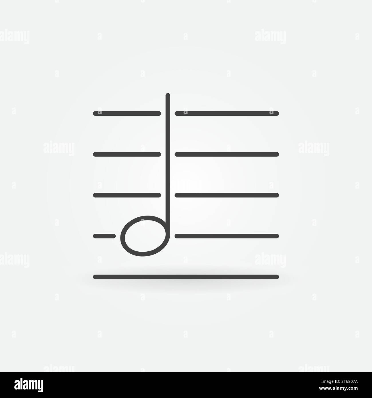 G Music note vector concept icon or logo element in thin line style ...