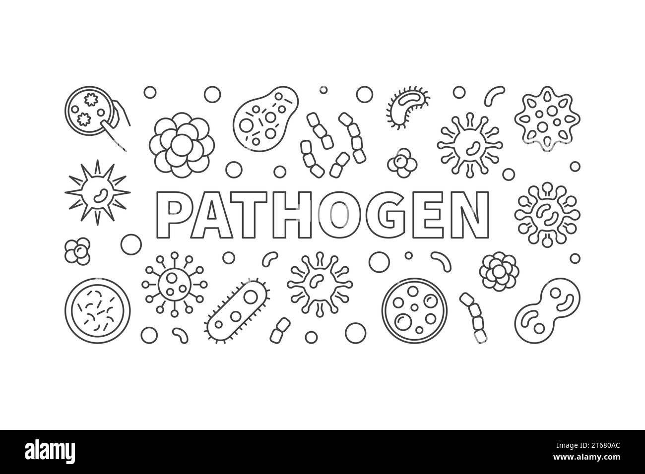Pathogen horizontal illustration. Vector concept banner made with ...