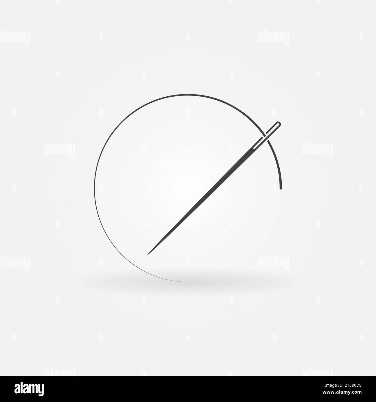 Needle and thread round concept icon or sign Stock Vector Image & Art ...