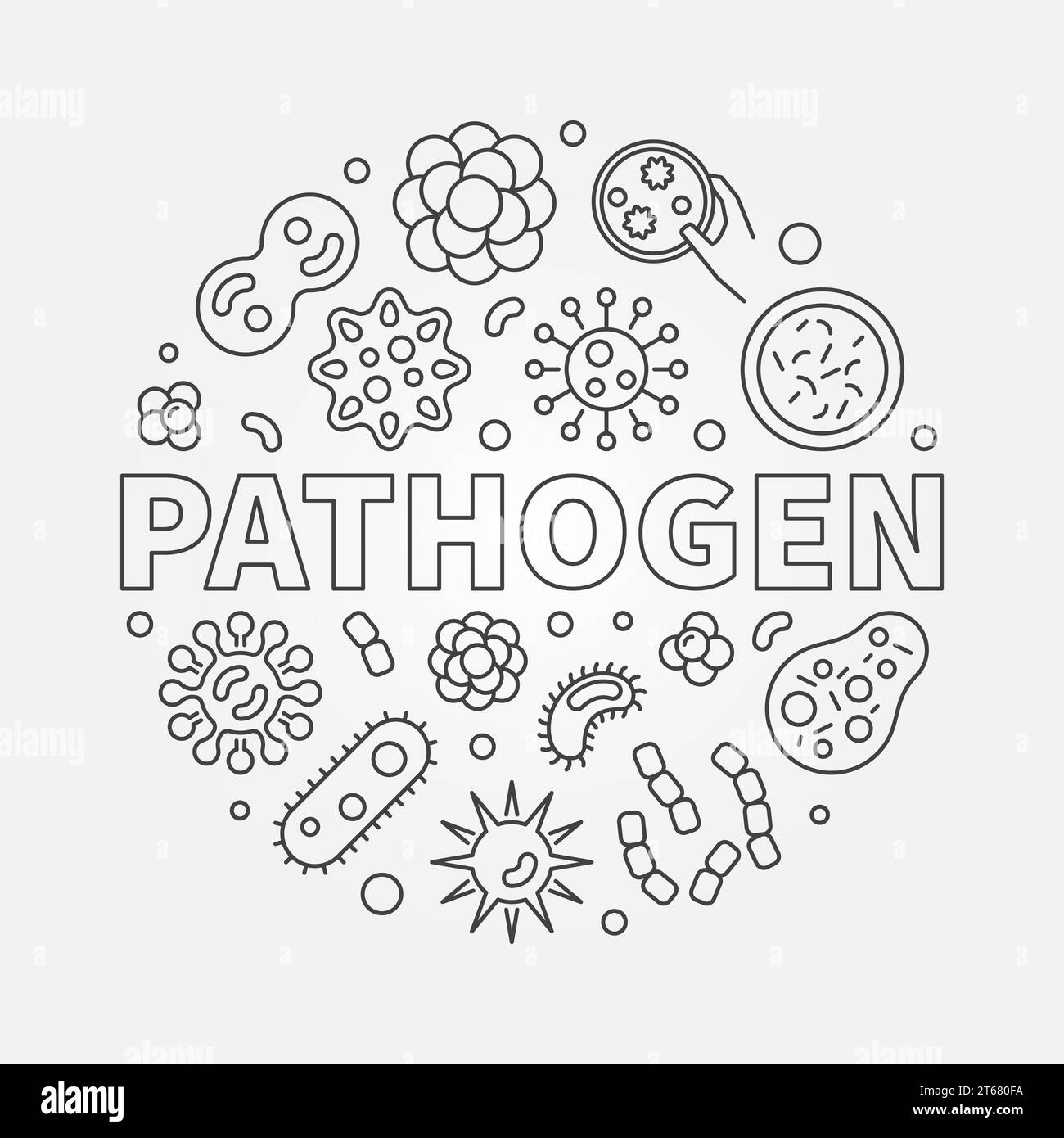 Pathogen round illustration. Vector concept circular symbol made with ...