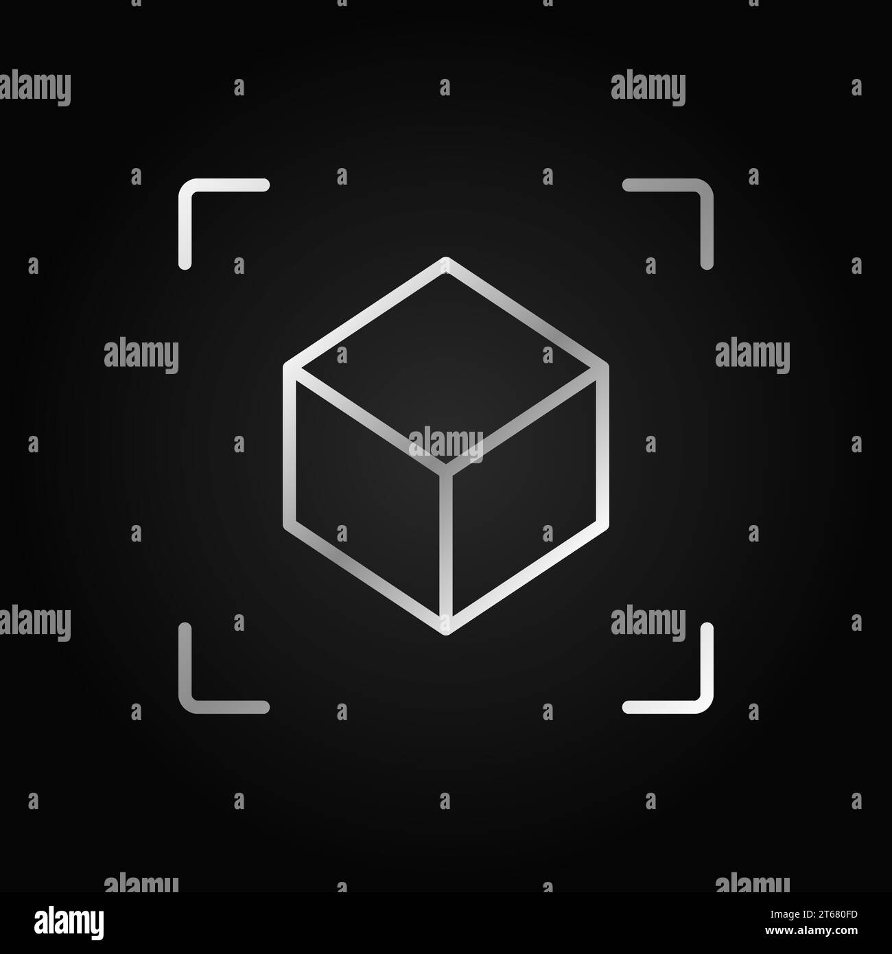 AR Cube linear silver icon. Vector augmented reality concept symbol or ... AR Cube linear silver icon. Vector augmented reality concept symbol or ...