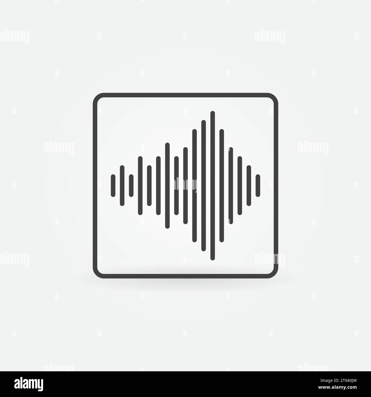 Sound wave vector concept icon or design element in thin line style ...