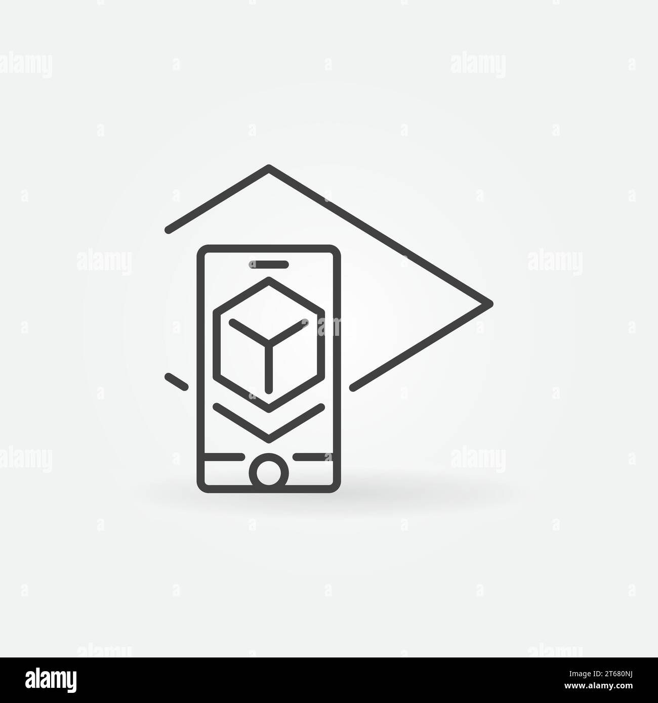 Augmented reality in smartphone icon. Vector AR outline symbol or design element Stock Vector ...