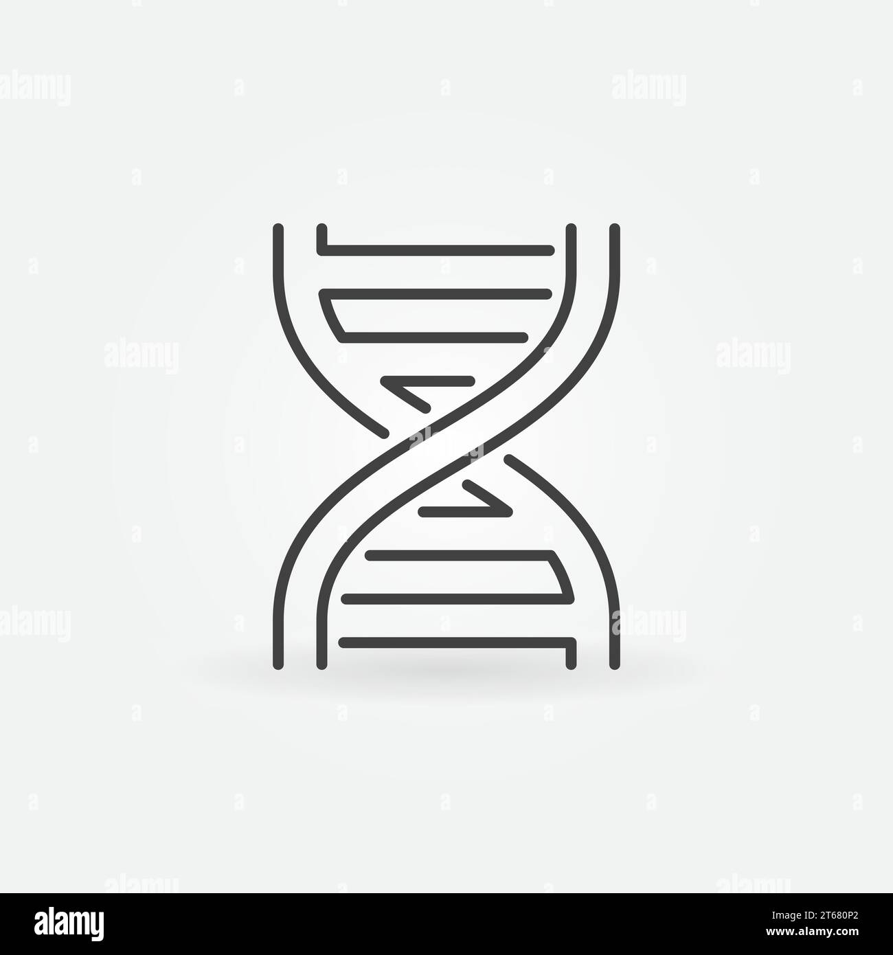 Dna spiral icon. Vector science or biotechnology concept symbol in thin ...