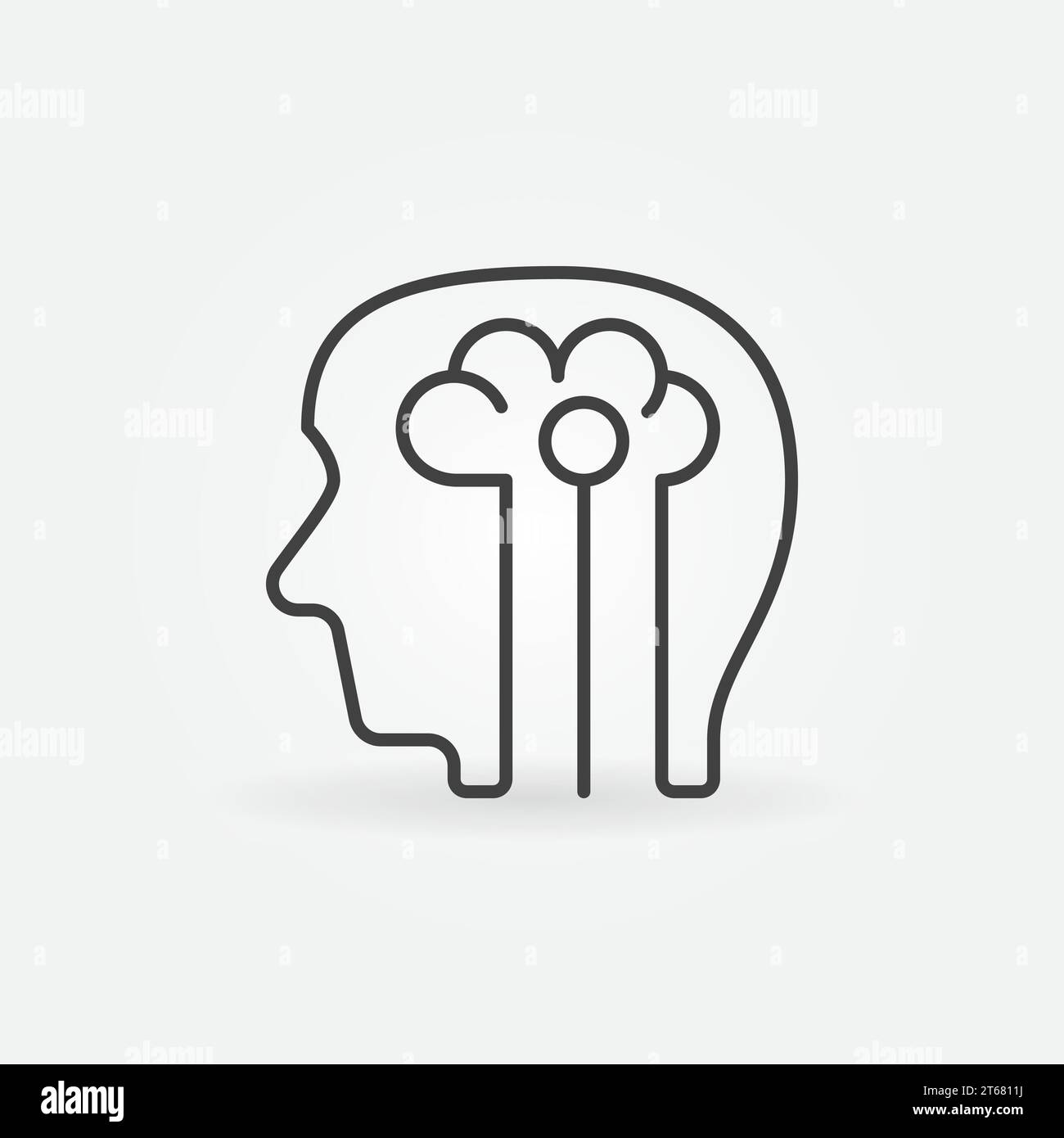 Human head with brain icon - vector artificial intelligence concept ...