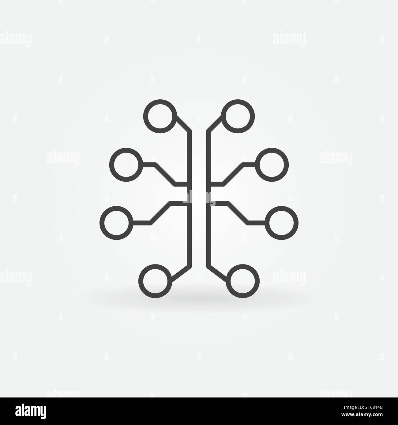 Technology brain concept icon. Vector human brain as electronic circuit ...