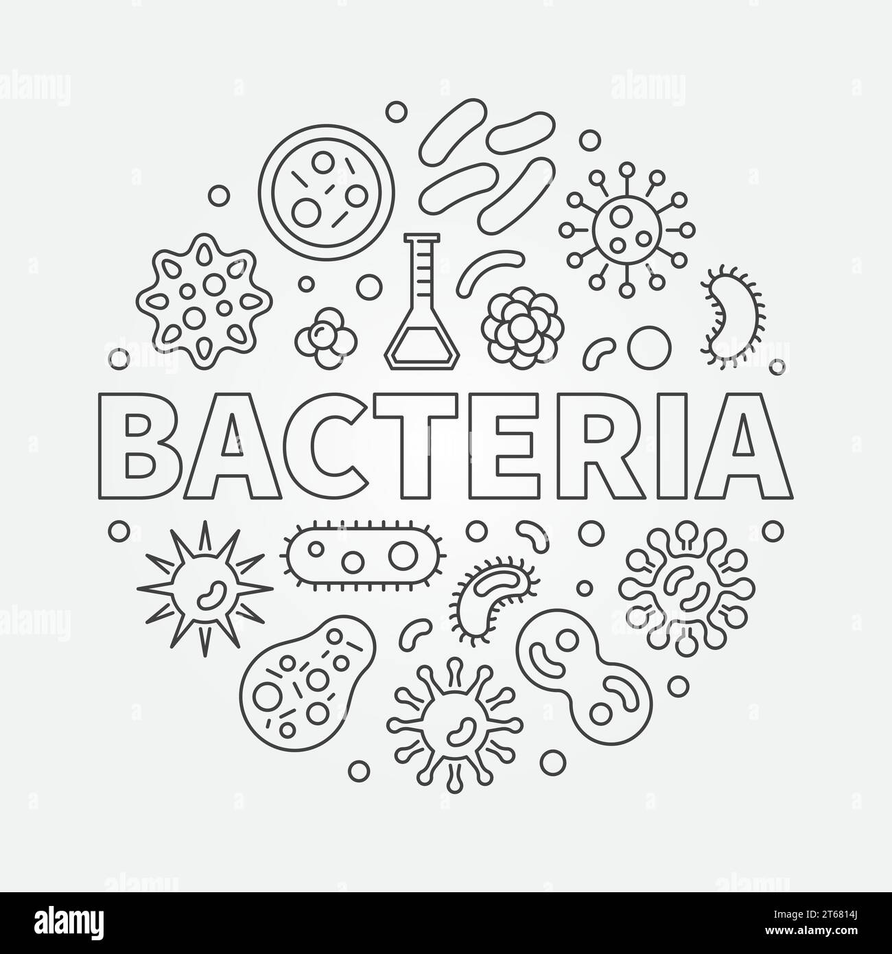 Bacteria round concept symbol made with different bacterias and viruses ...