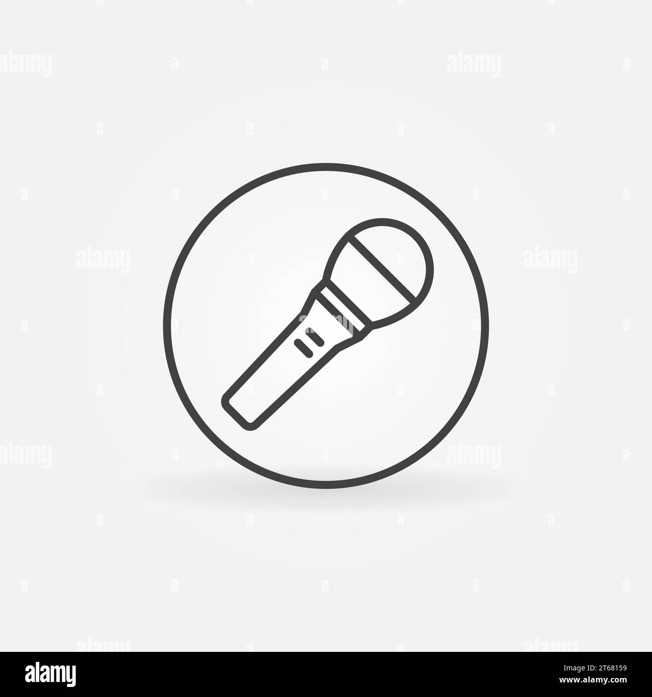 Microphone in circle vector line icon or design element Stock Vector ...