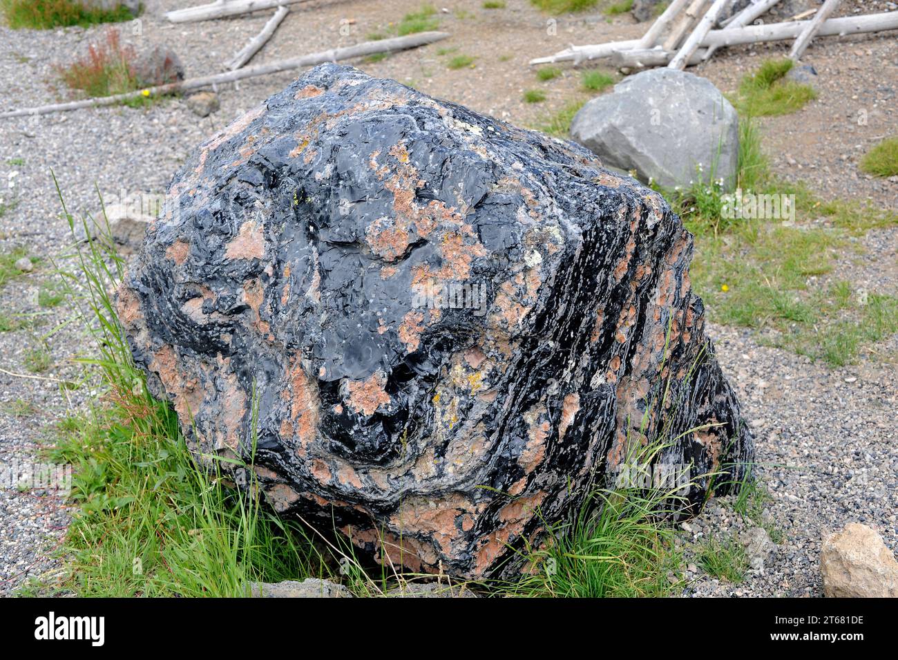 Obsidian is a volcanic glass. Obsidian Cliff, Yellowstone National Park ...