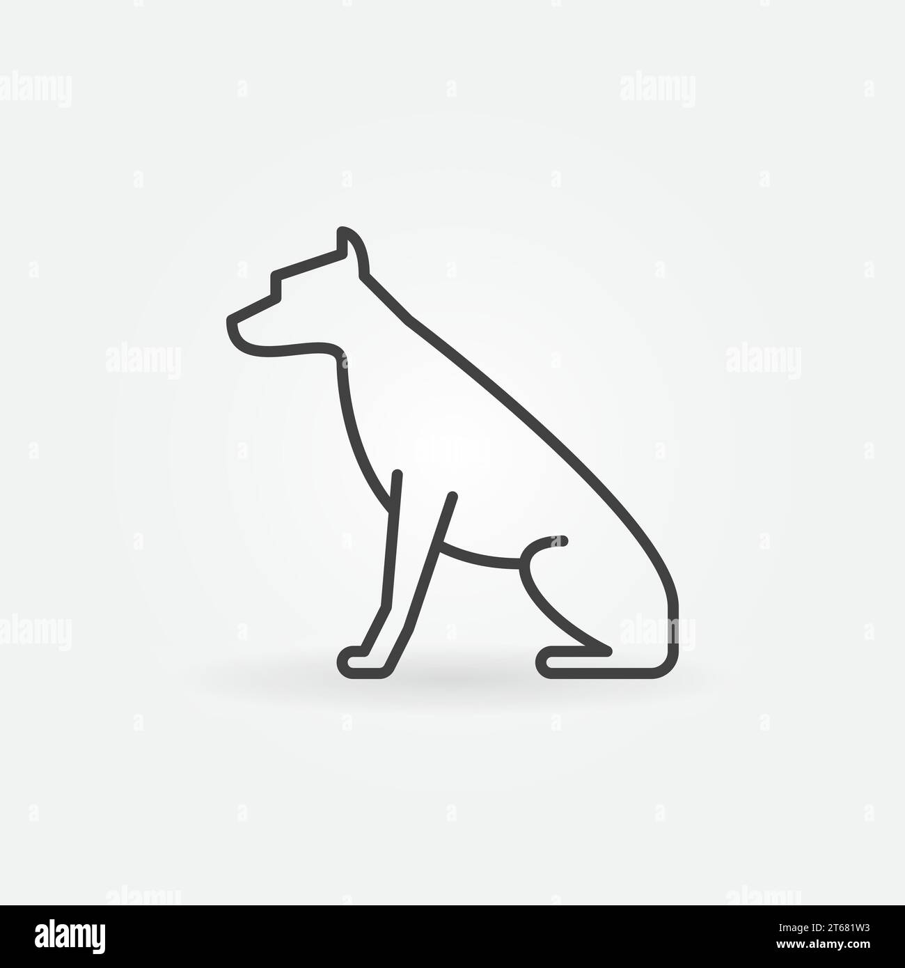 Sitting dog vector icon or symbol in thin line style Stock Vector Image ...