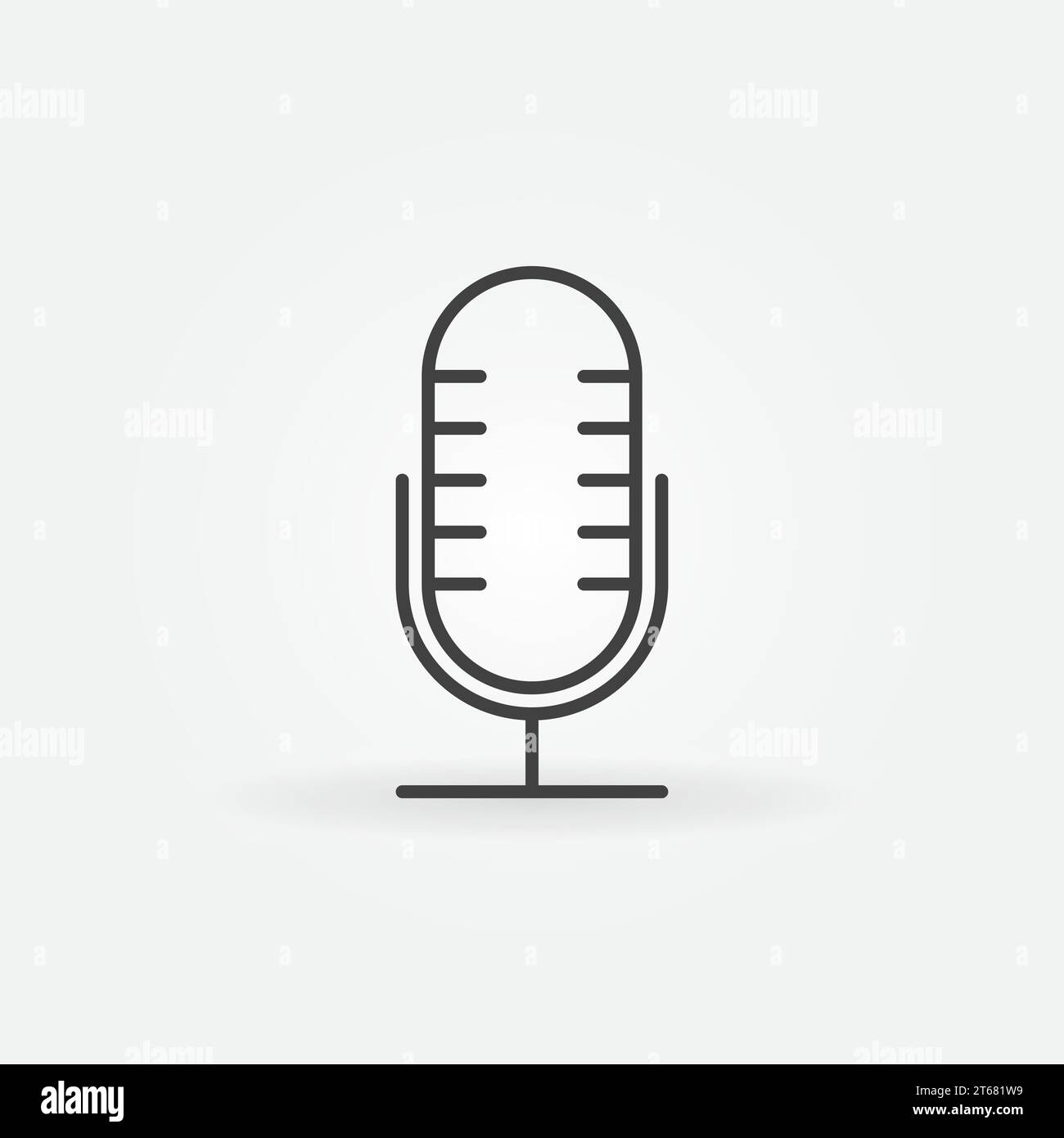 Mic vector outline icon. Retro microphone concept symbol or design ...