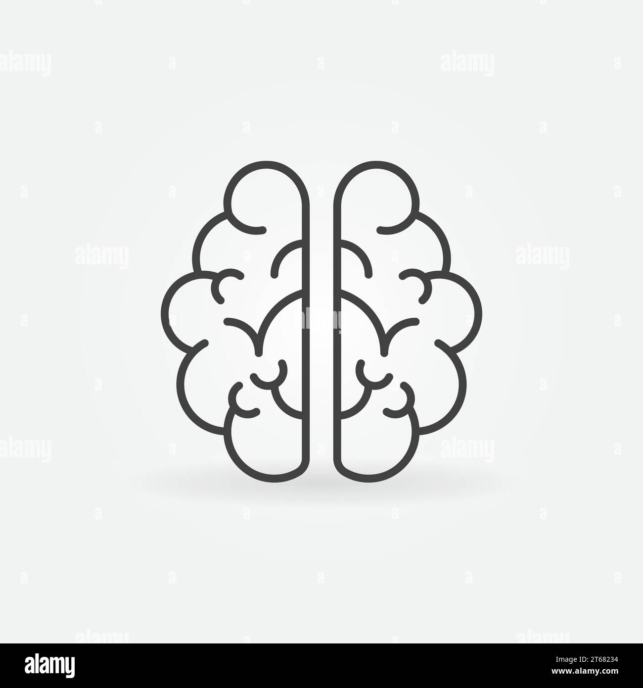 Brain outline icon. Vector mind concept sign or design element in thin ...