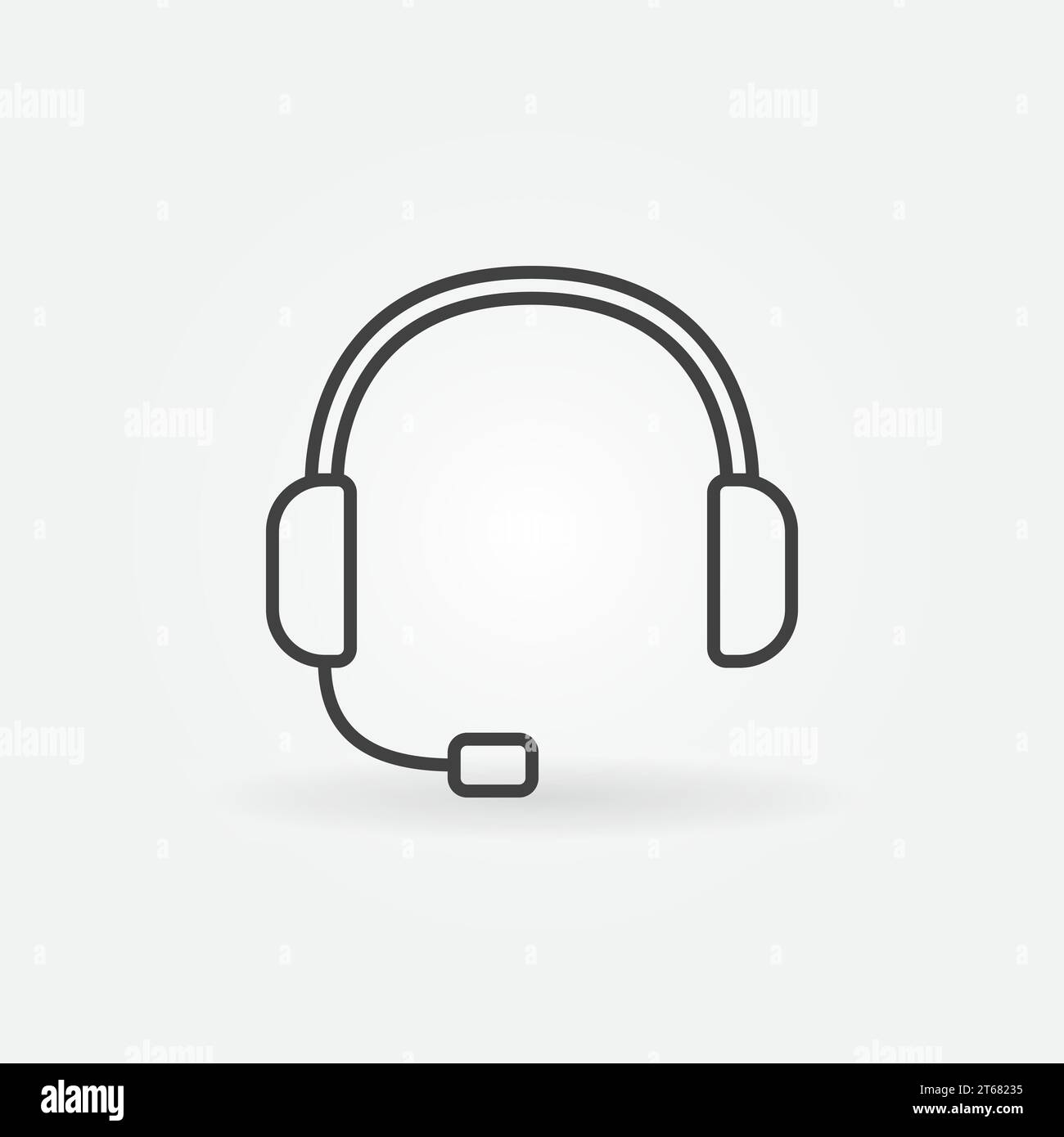 Headset outline icon - vector customer service concept symbol or design ...