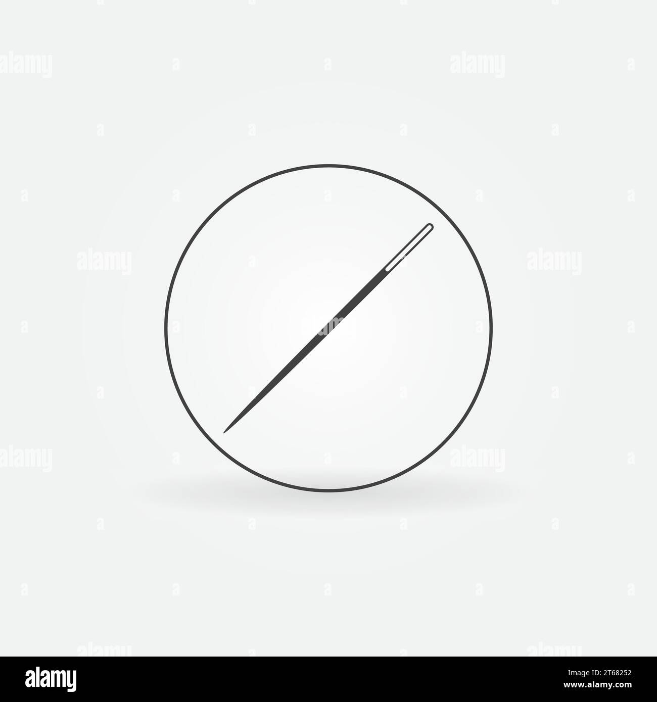 Steel needle in circle icon. Vector sewing concept symbol or design ...
