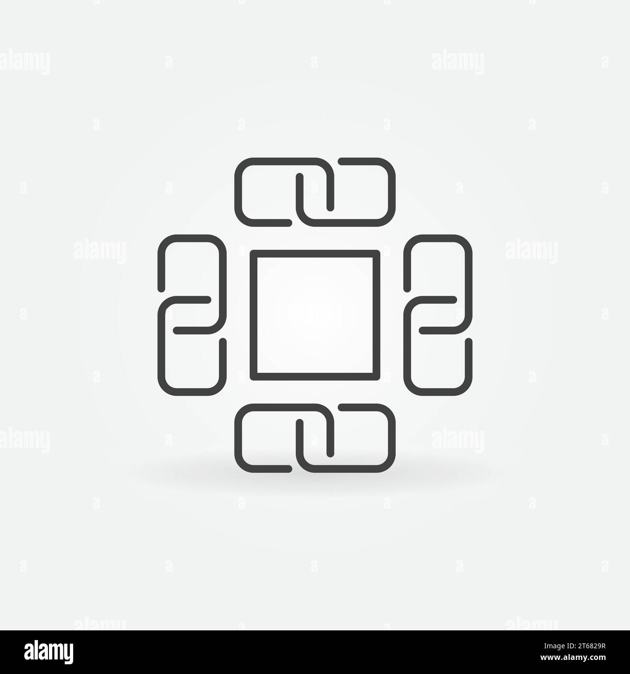 Block chain concept vector icon or symbol in thin line style Stock ...