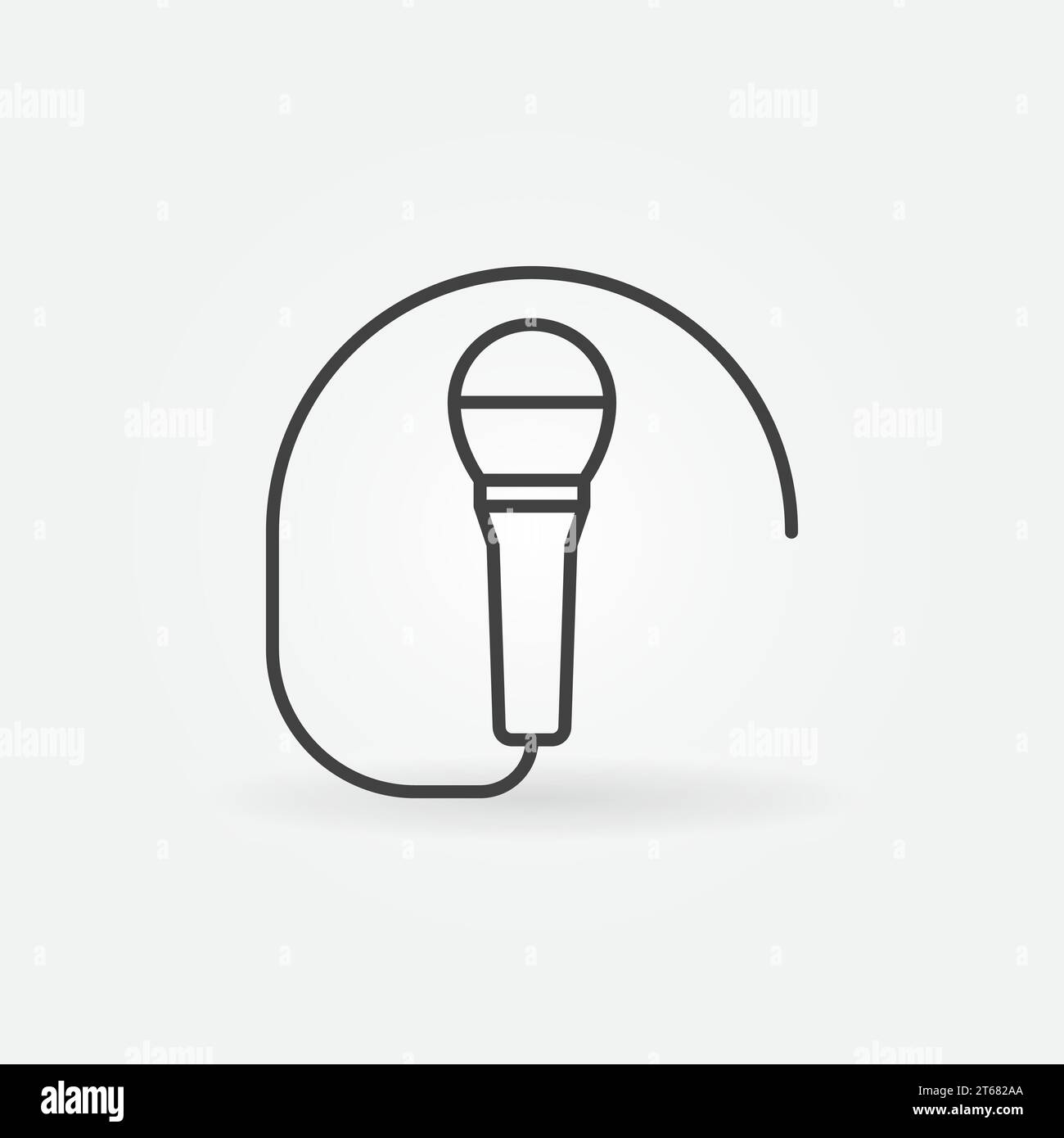 Old microphone icon thin Stock Vector Images - Alamy