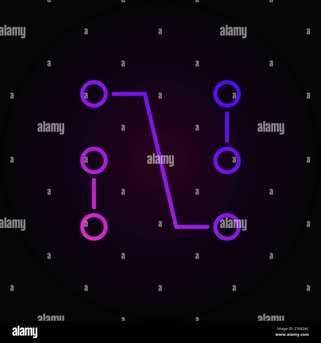 Machine learning colorful vector outline icon or logo element on dark ...