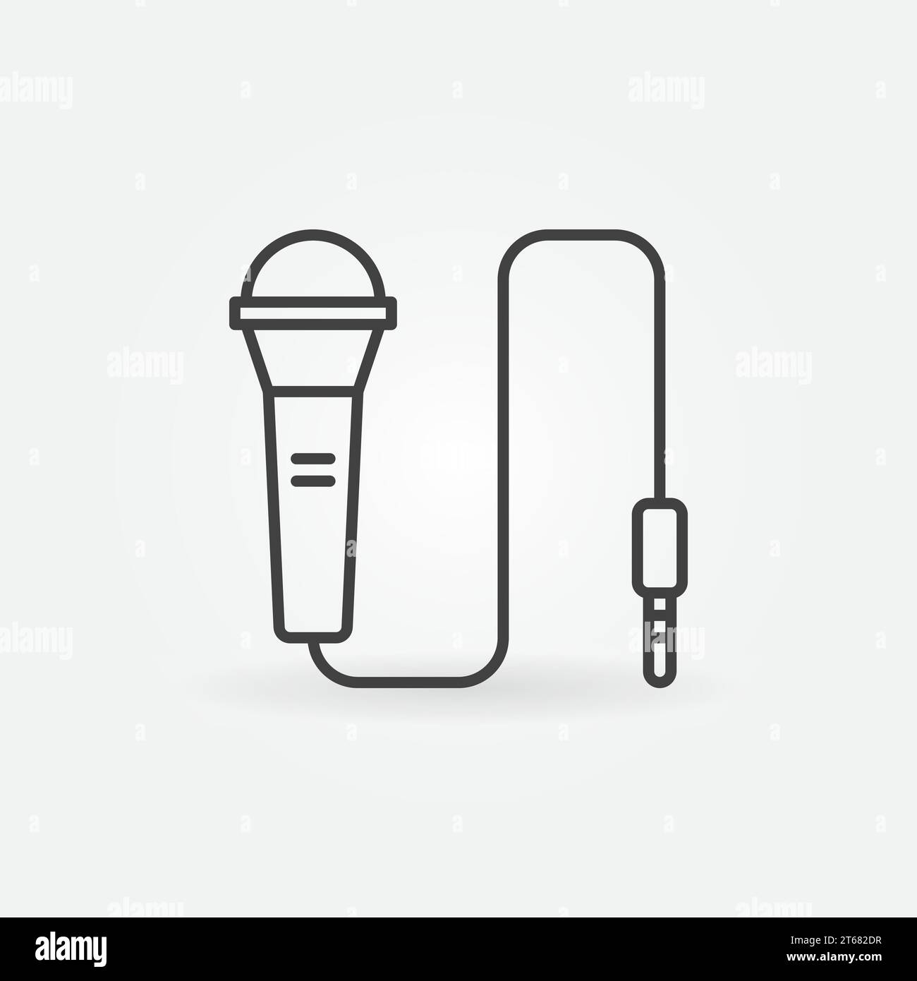 Vector wired microphone icon or sign in thin line style Stock Vector ...