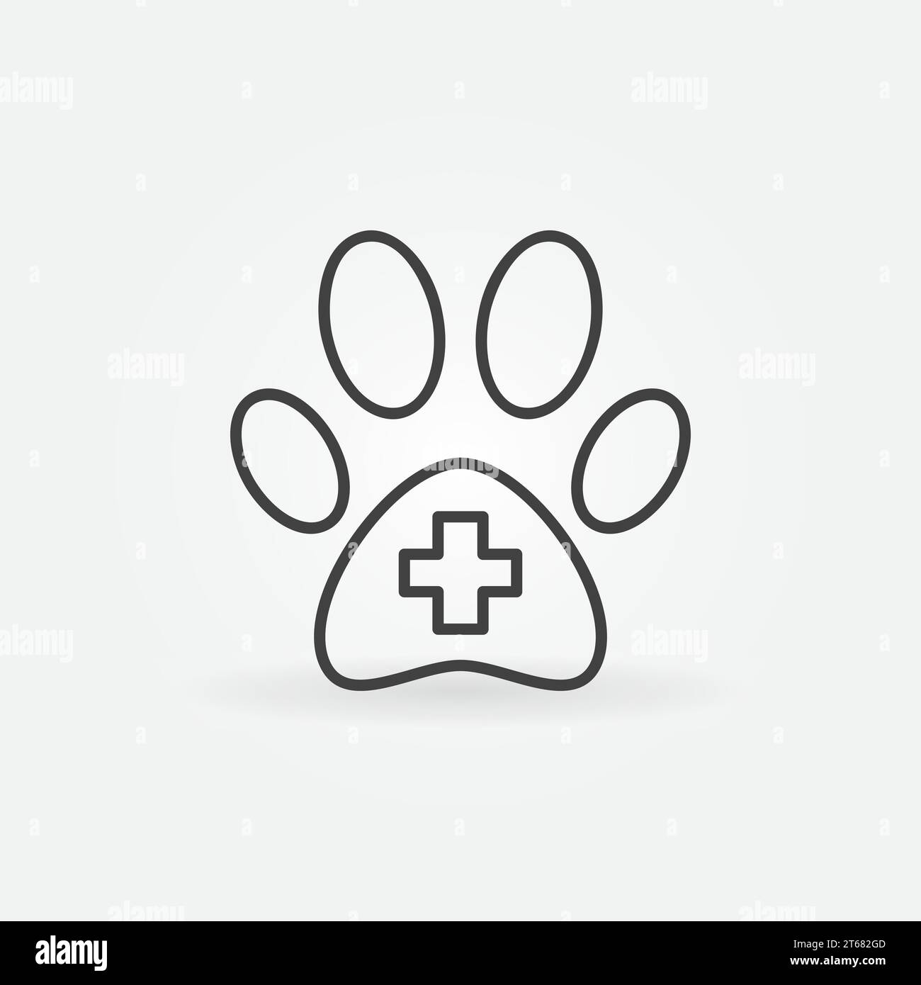 Dog paw with cross inside icon. Vector veterinary concept symbol in ...