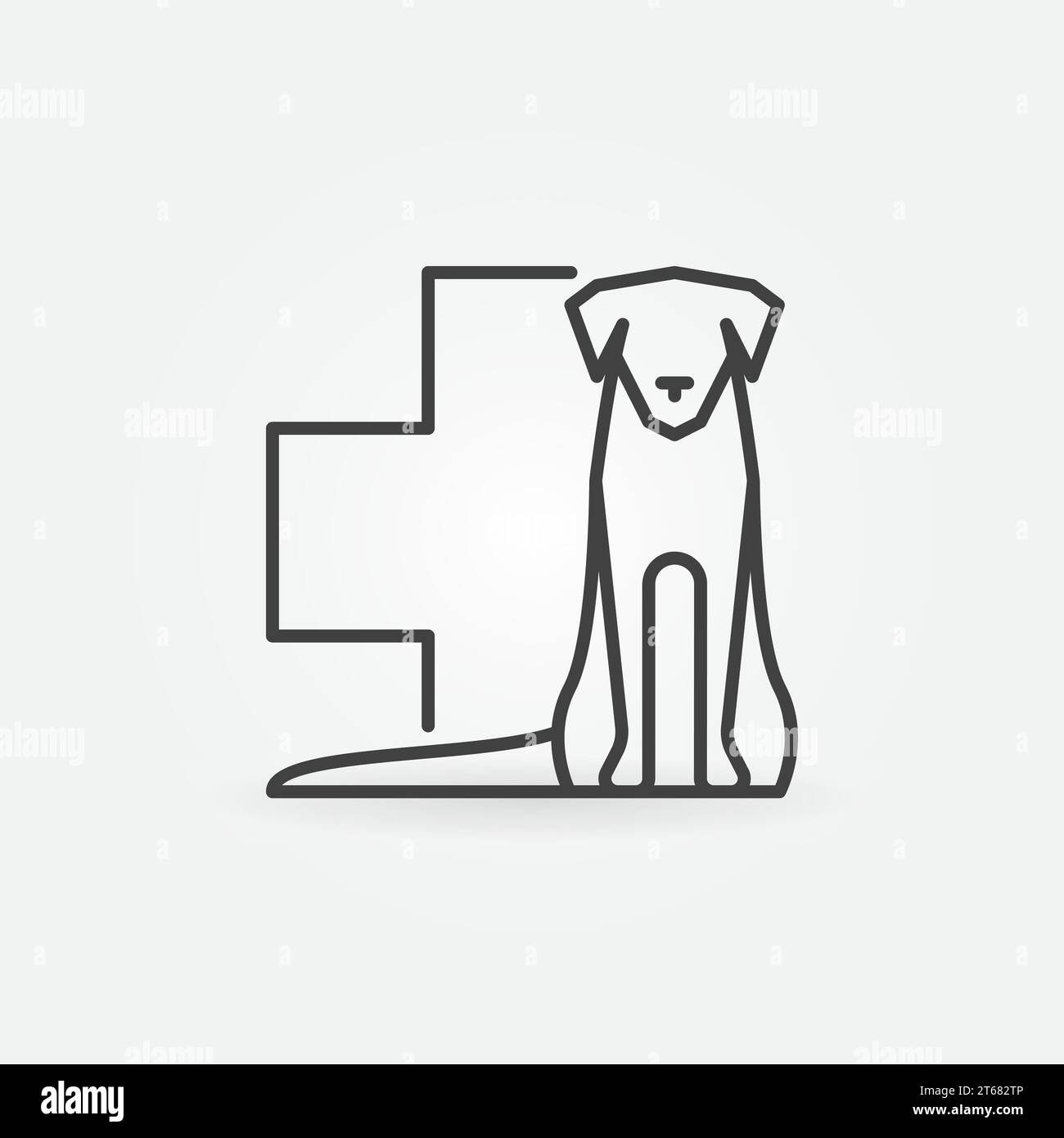 Cross breed dog sitting Stock Vector Images - Alamy