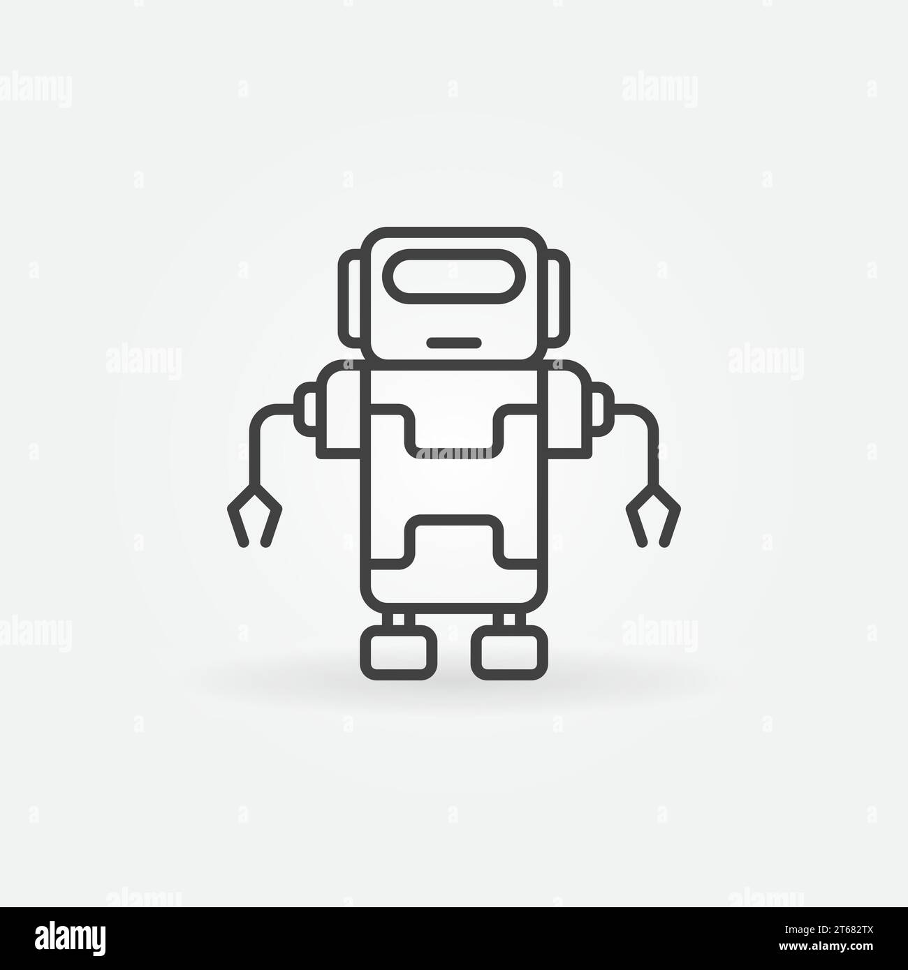 Vector robot line concept icon or symbol in thin line style Stock ...