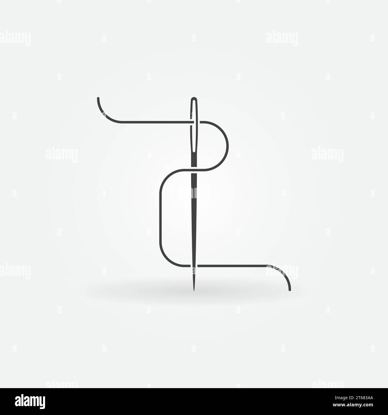 Needle and thread vector minimal icon or symbol Stock Vector Image ...