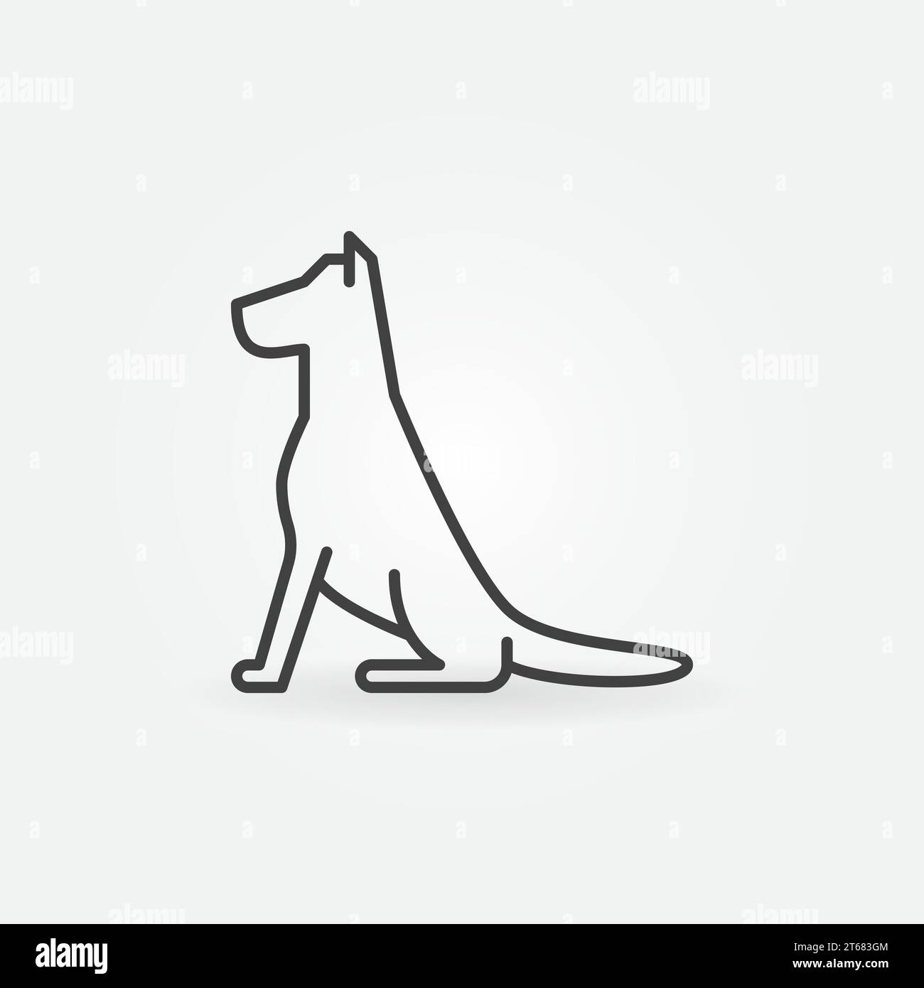 Sitting dog line icon. Vector pet concept symbol or design element in ...