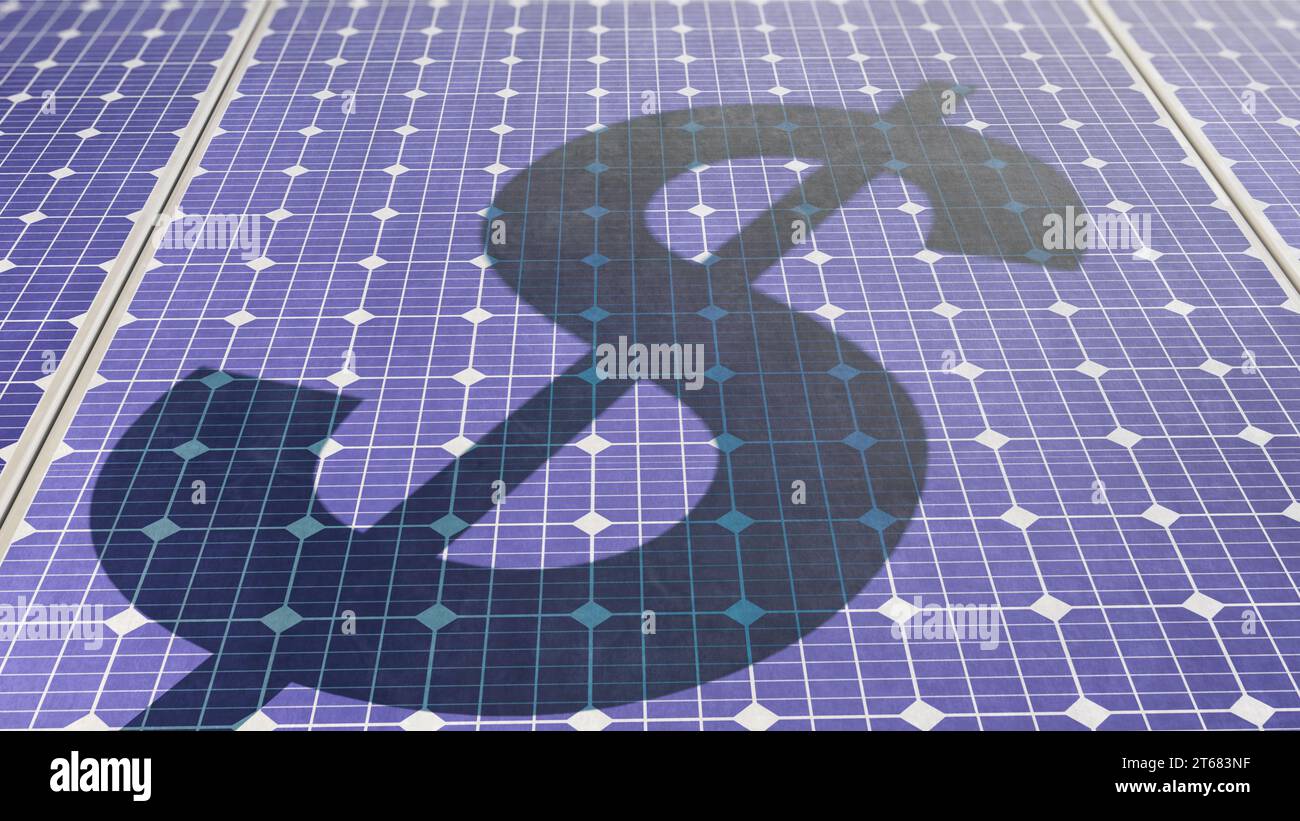US Dollar symbol on solar panels Stock Photo - Alamy