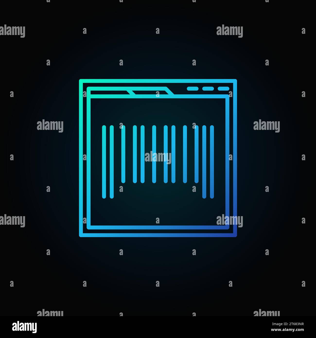 Webpage with barcode blue concept icon or symbol in thin line style on ...