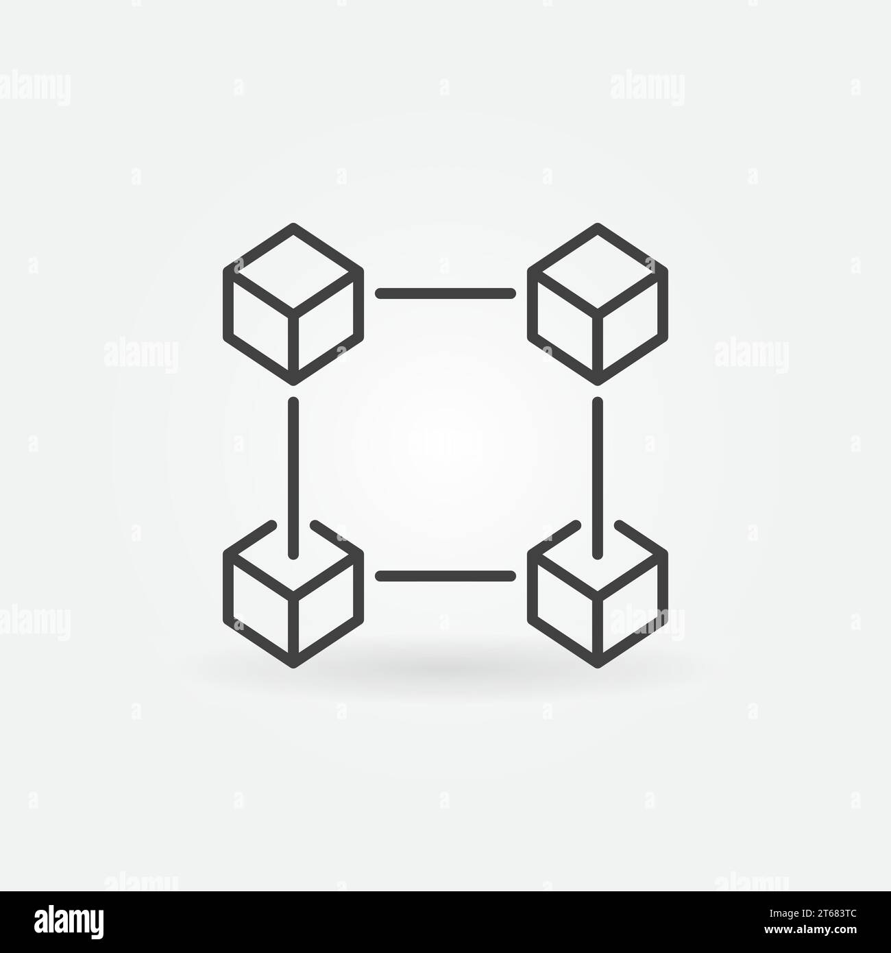 Block chain icon in thin line style. Crypto currency and blockchain ...