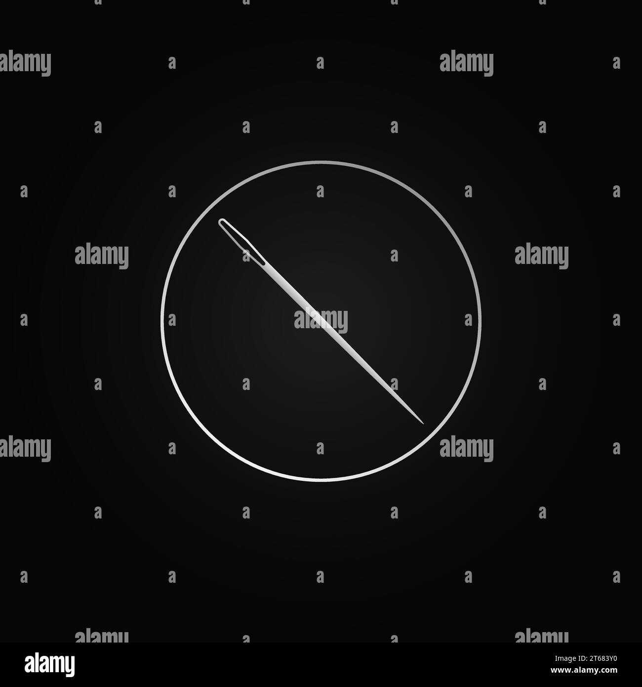 Silver needle in circle Black and White Stock Photos & Images - Alamy