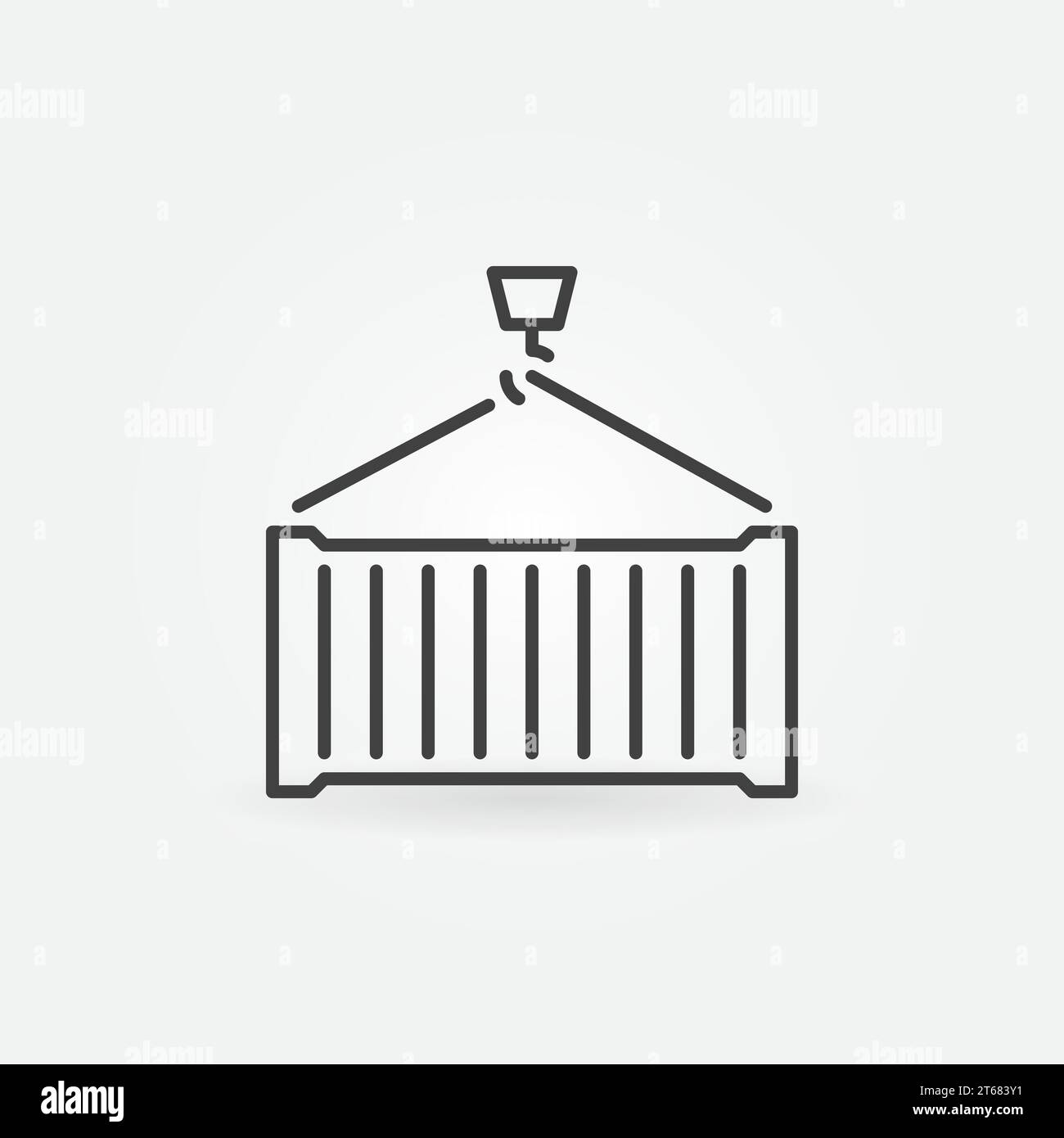 Shipping container vector concept icon or symbol in thin line style ...