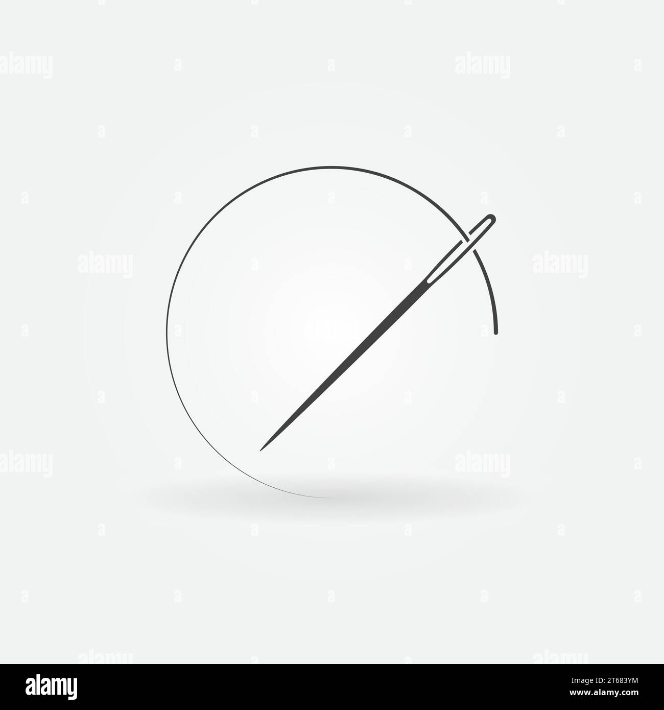 Needle and thread icon or design element. Sewing concept symbol Stock ...