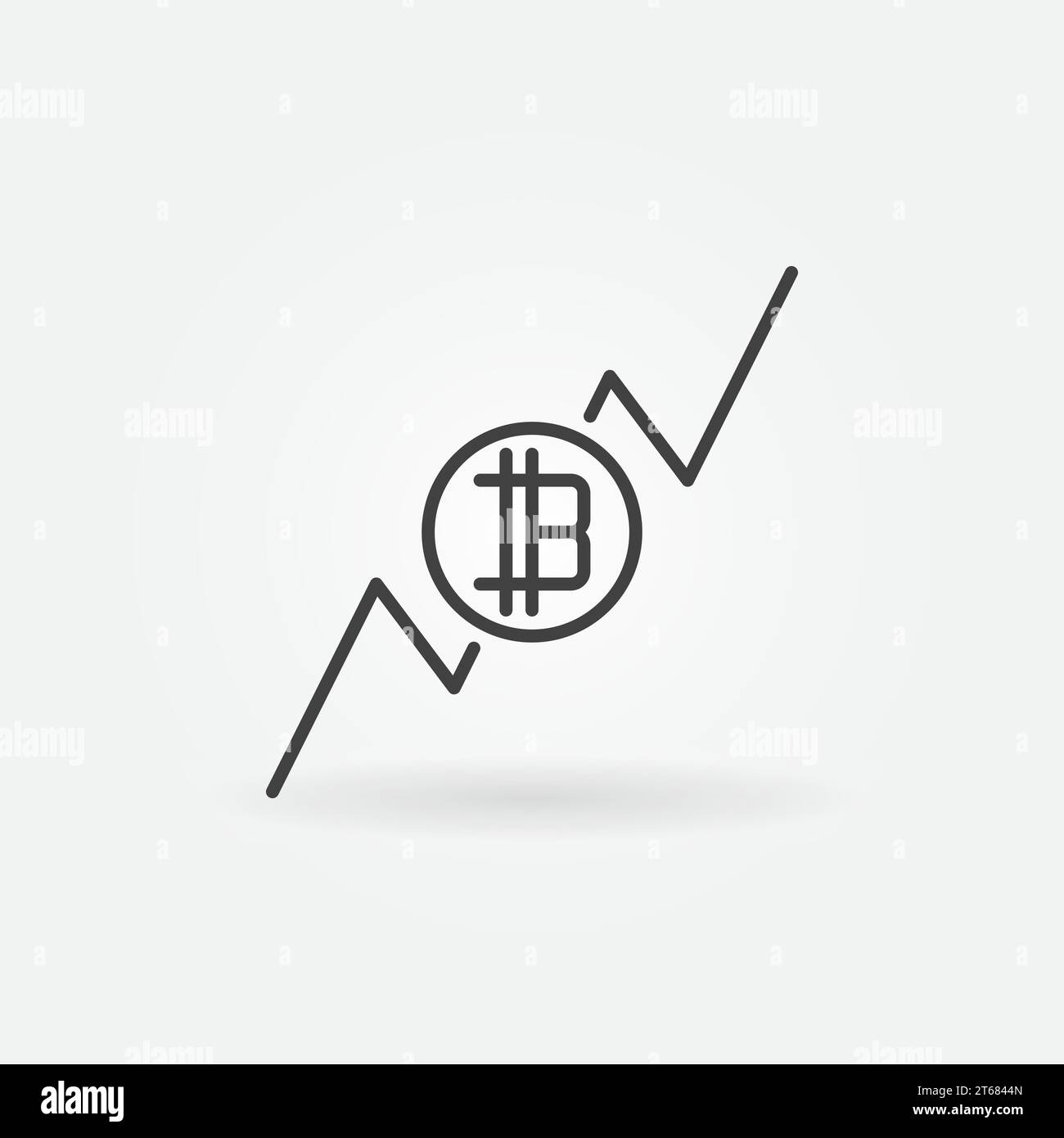 Cryptocurrency growing graph line icon. Vector digital money growth ...
