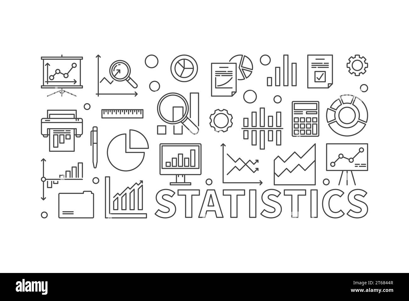 Vector statistics line illustration. Vector concept banner made with ...