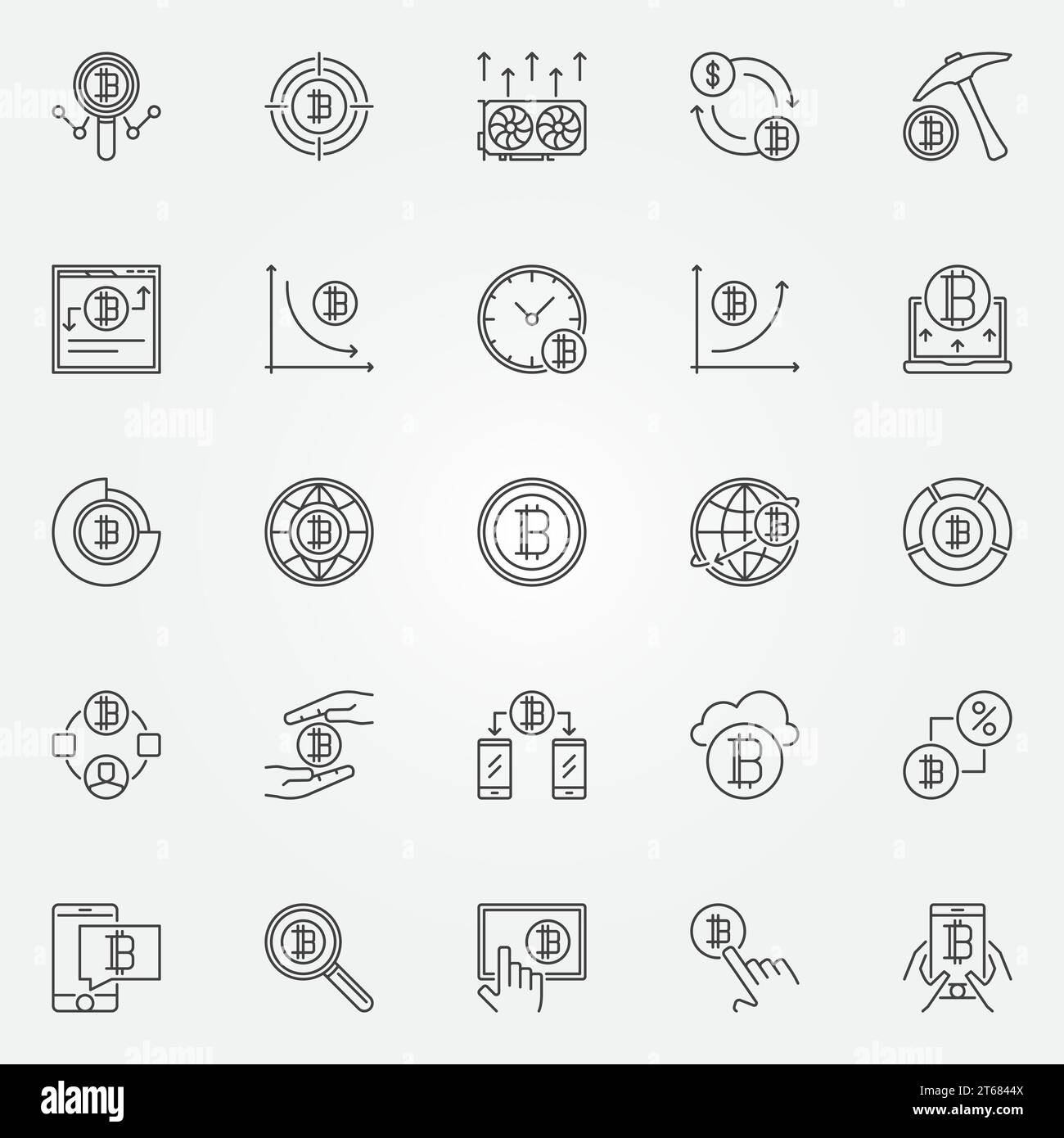 Cryptocurrency icons set. Vector crypto currency modern concept symbols ...