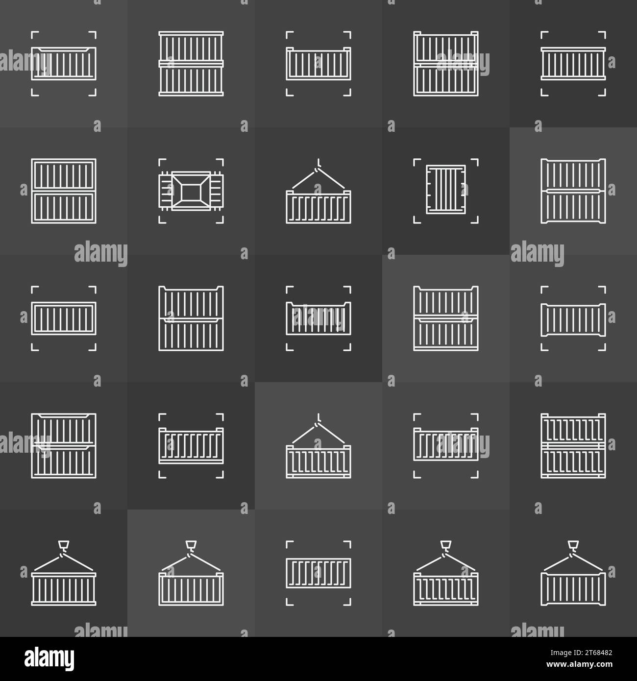 Shipping Container Vector Outline Concept Icons On Dark Background Stock Vector Image And Art Alamy