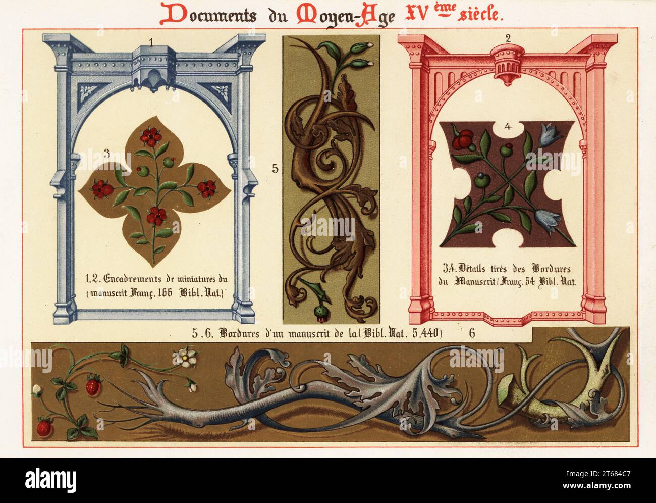 Frames, elements and borders from 15th century illuminated manuscripts ...