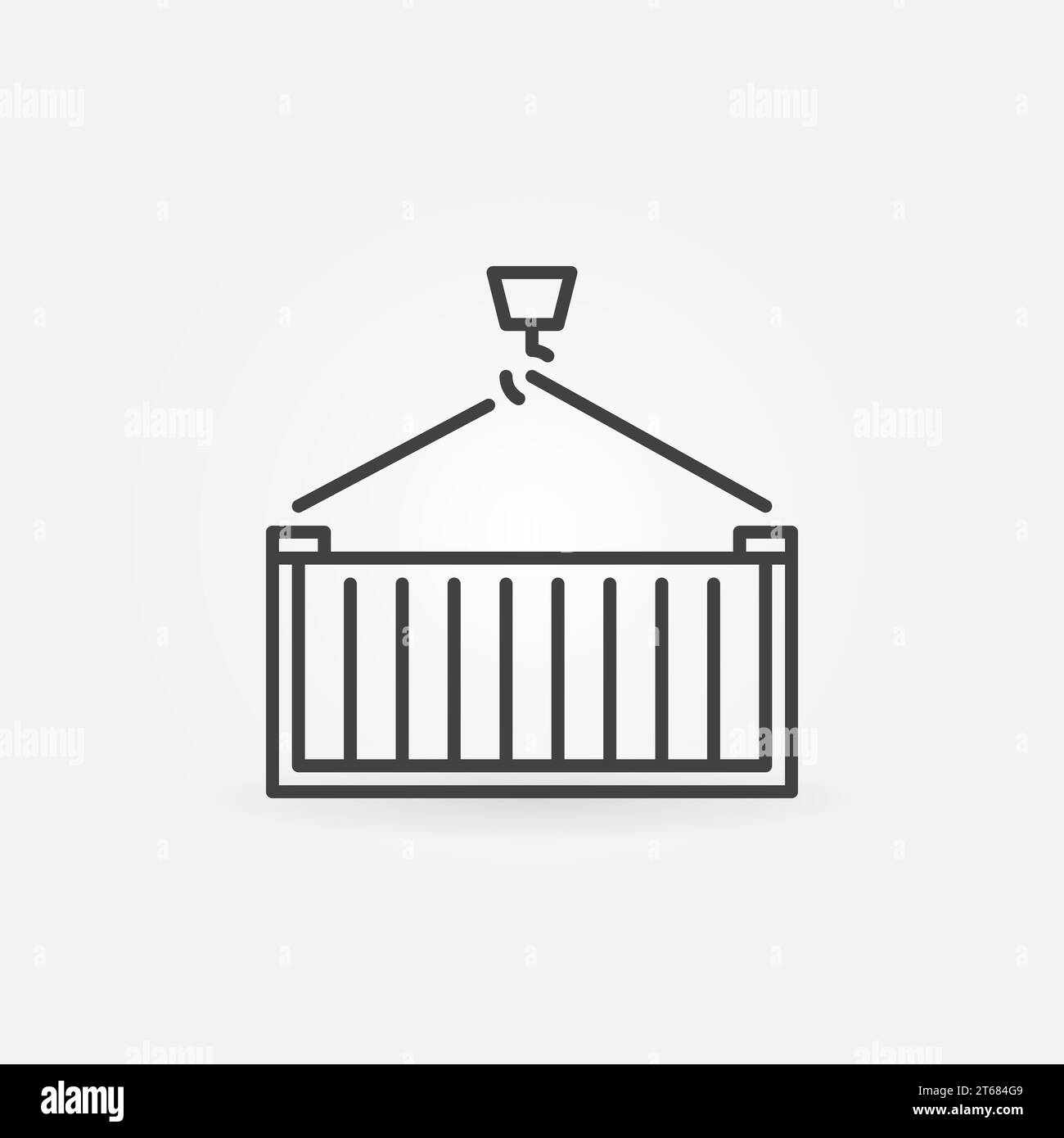 Hook with cargo container vector outline sign or design element Stock ...